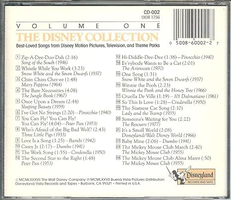 The Disney Collection, Volume One (Best-Loved Songs from Disney Motion ...