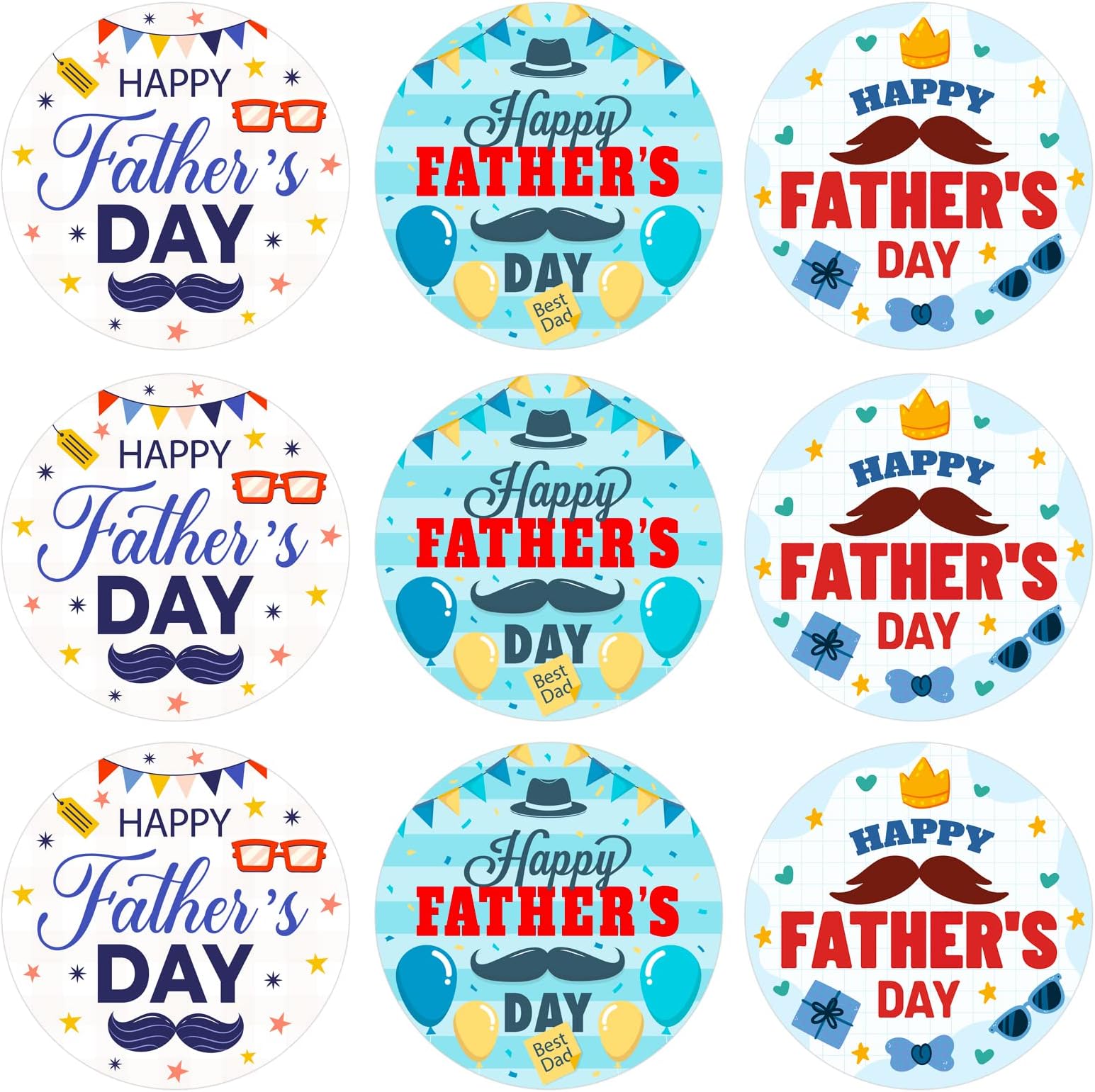 Amazon.com: 1.5 Inch Father's Day Stickers, 500Pcs Happy Father's Day ...