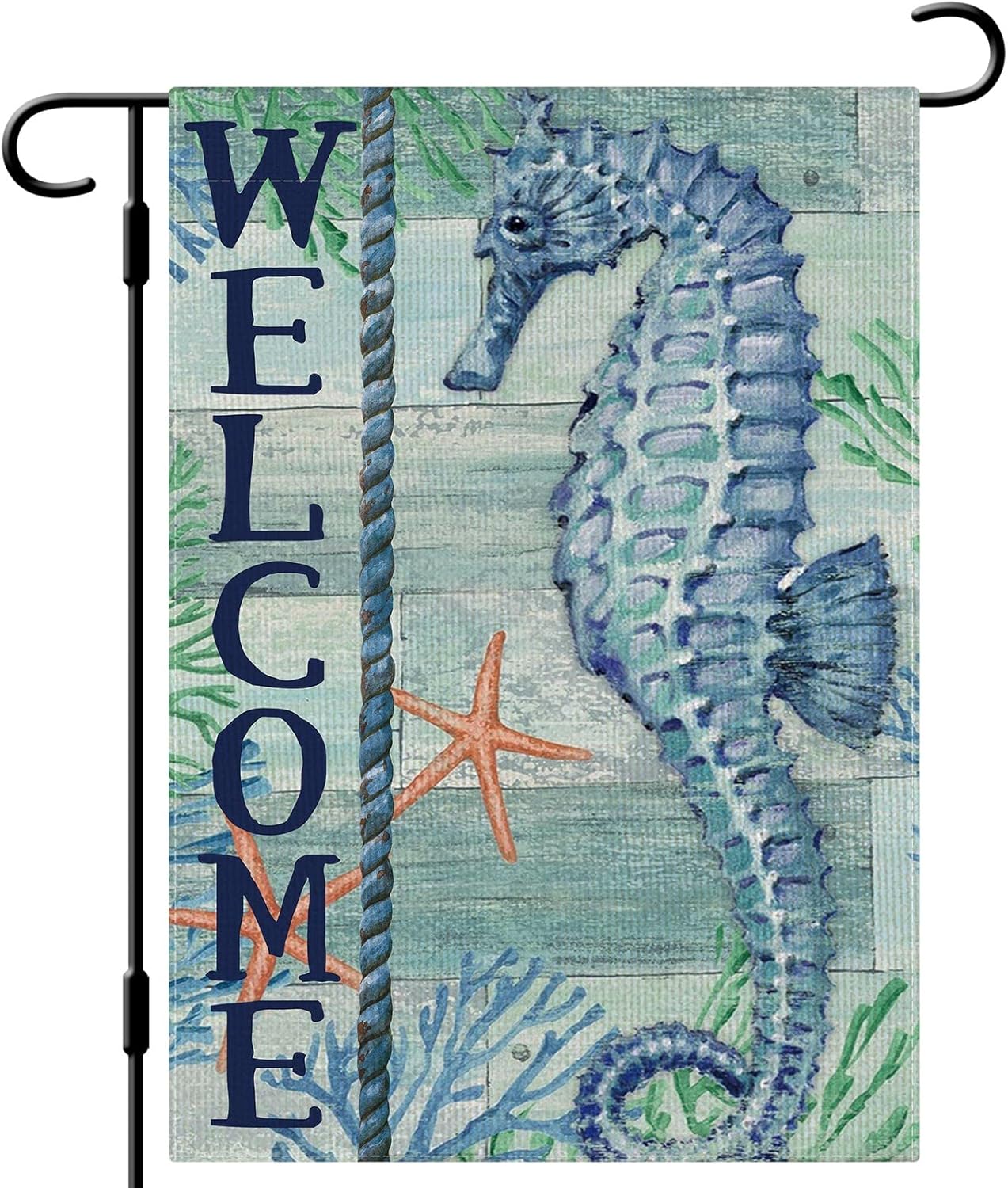 Amazon.com : DLZDN Summer Seahorse Garden Flag Beach Garden Flag 12x18 ...
