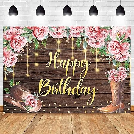 Amazon.com : Sensfun Western Cowgirl Birthday Backdrop Country Boot Hat ...