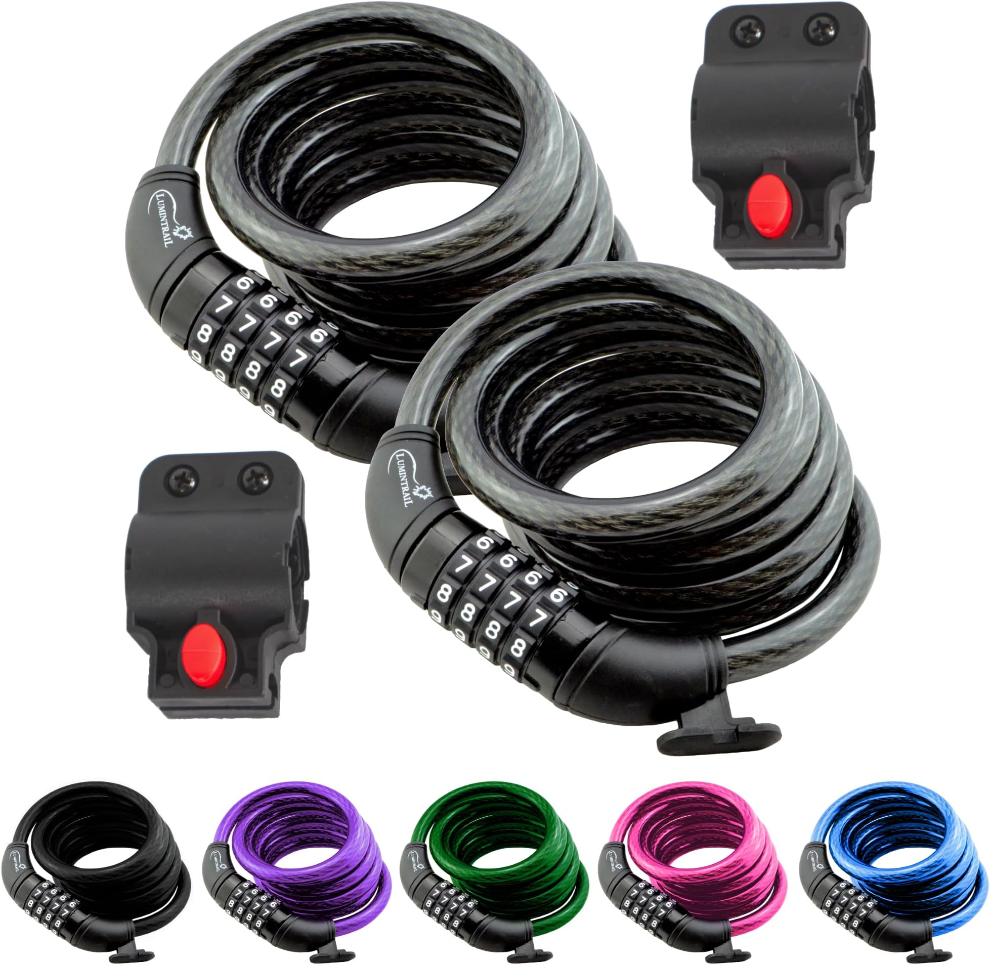 Amazon.com: 4 Pieces Bike Lock 4 Feet Bike Lock Cable 5 Digit ...
