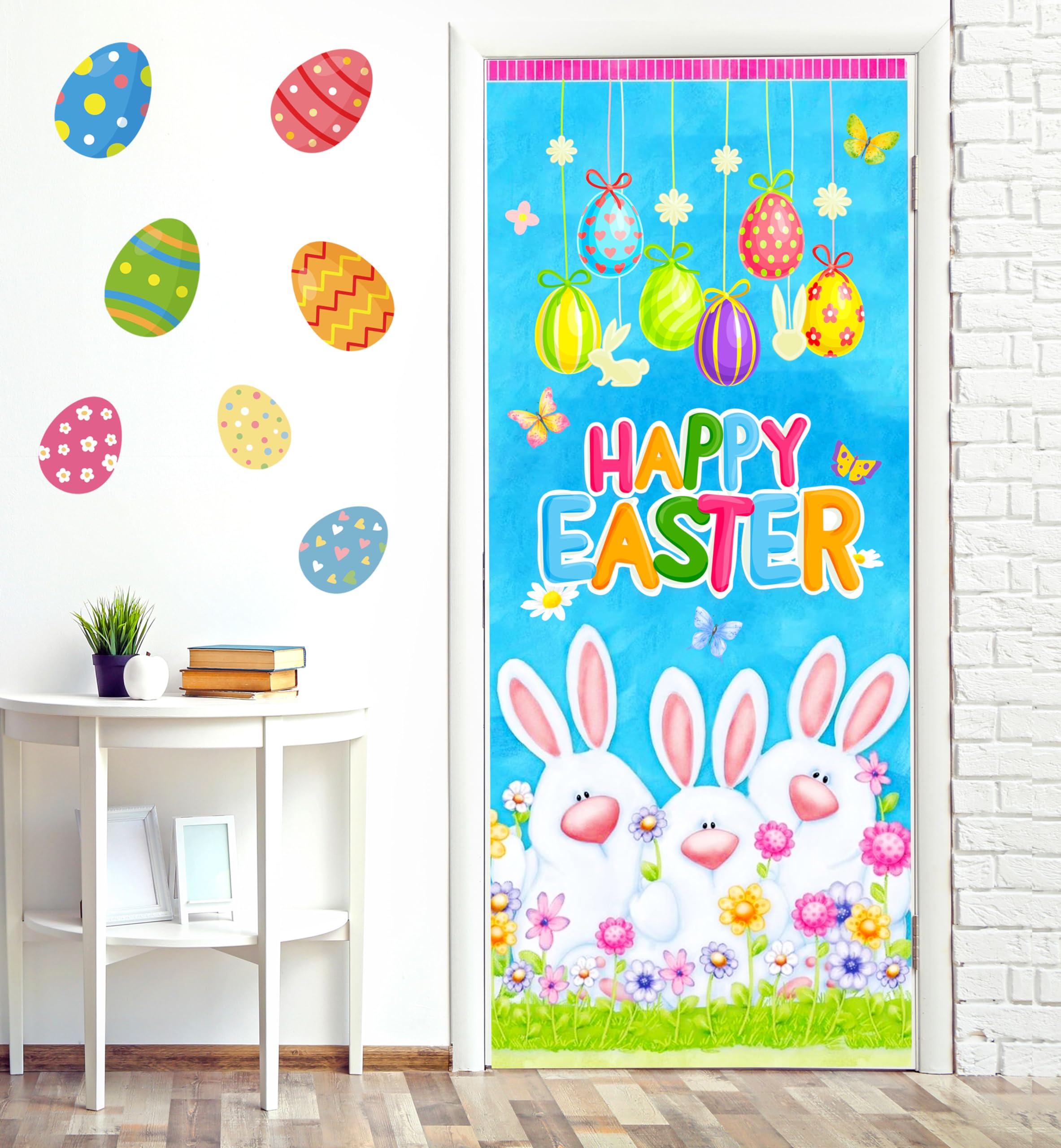 Snapklik.com : Easter Bunny Door Cover Happy Easter Door Decorations ...