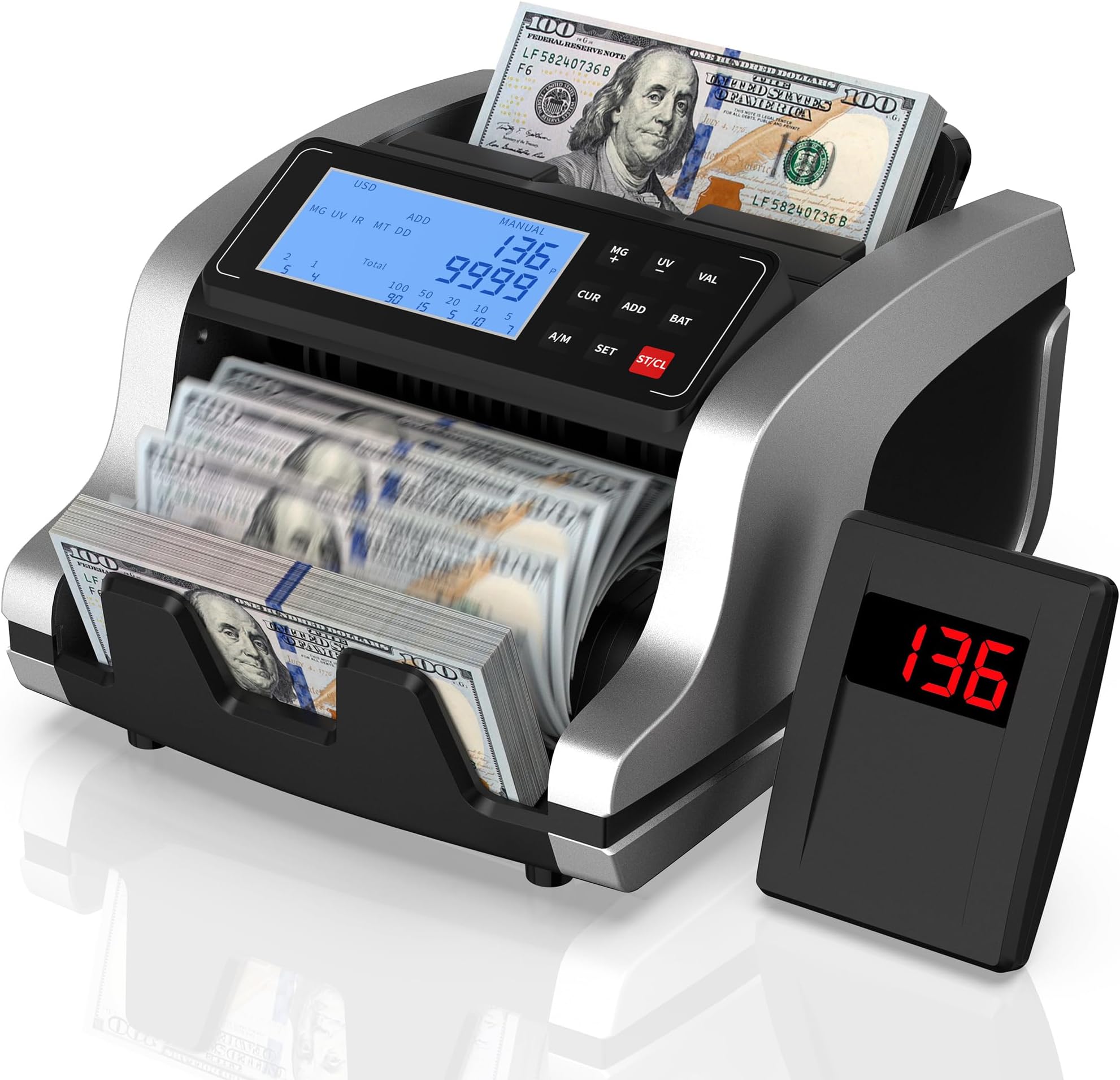 Amazon.com : Money Counter Machine with Value Bill Count, UV/MG/IR/MT ...