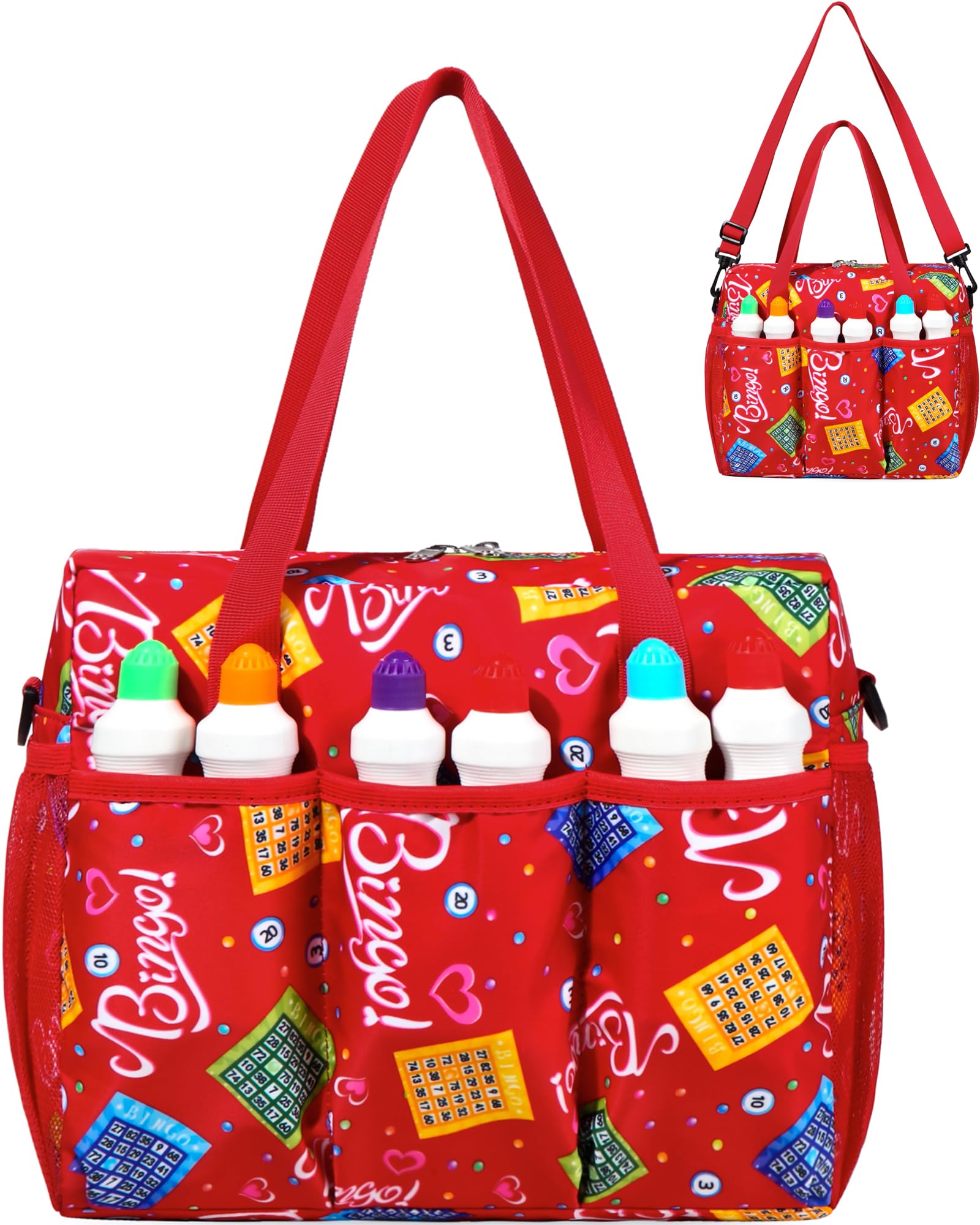 Amazon.com: Bingo Bag with Pockets for Bingo Daubers Dabbers Dobbers ...