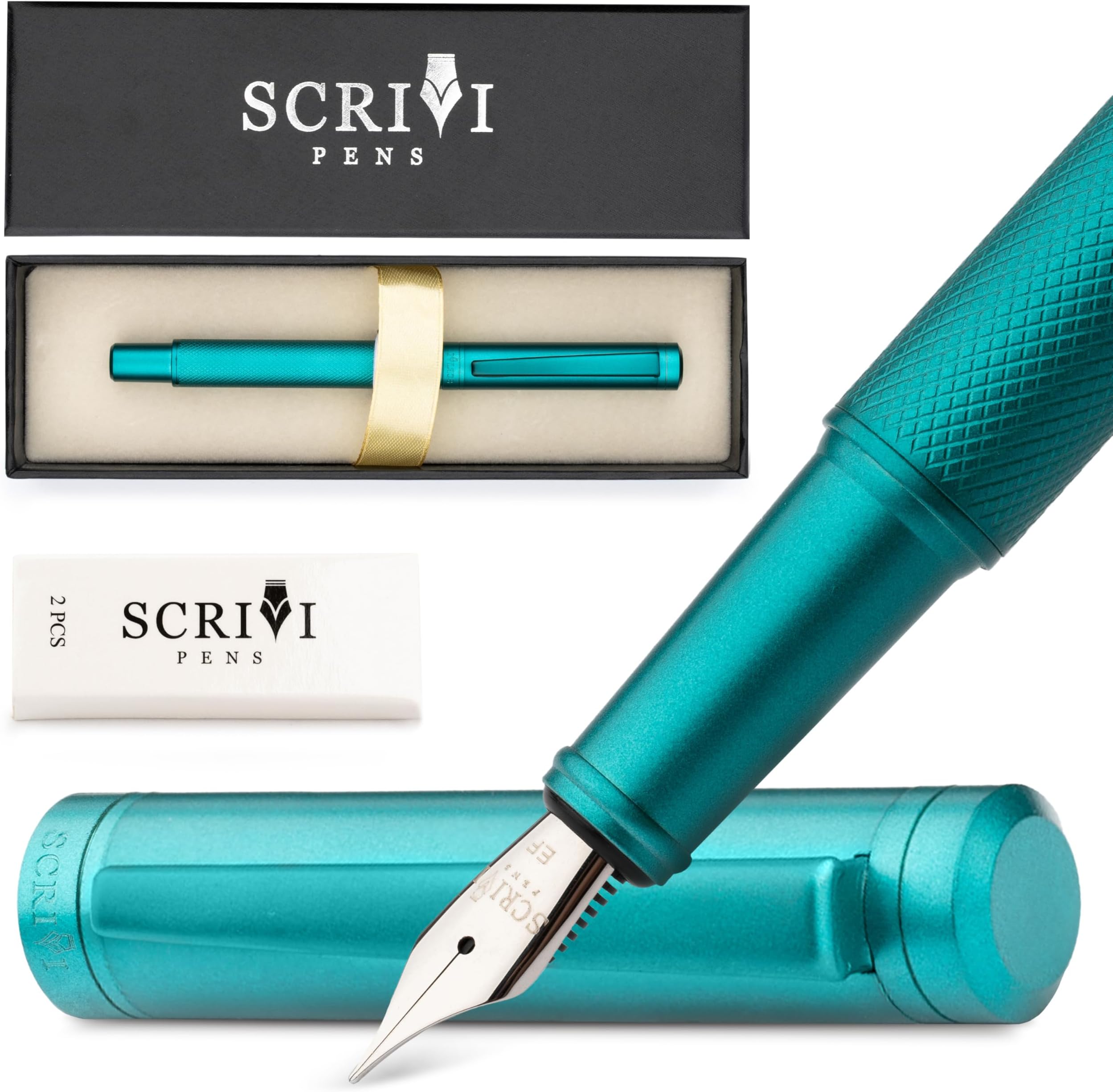 Amazon.com : SCRIVI PENS Luxury Fountain Pen Set-[Green] Fountain Pens ...
