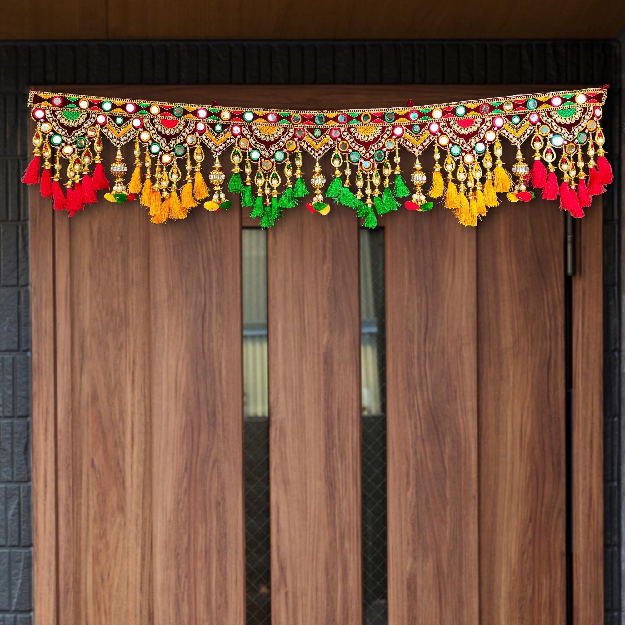 The Art Hub Handcrafted Golden Floral Jhumar Design Toran with ...