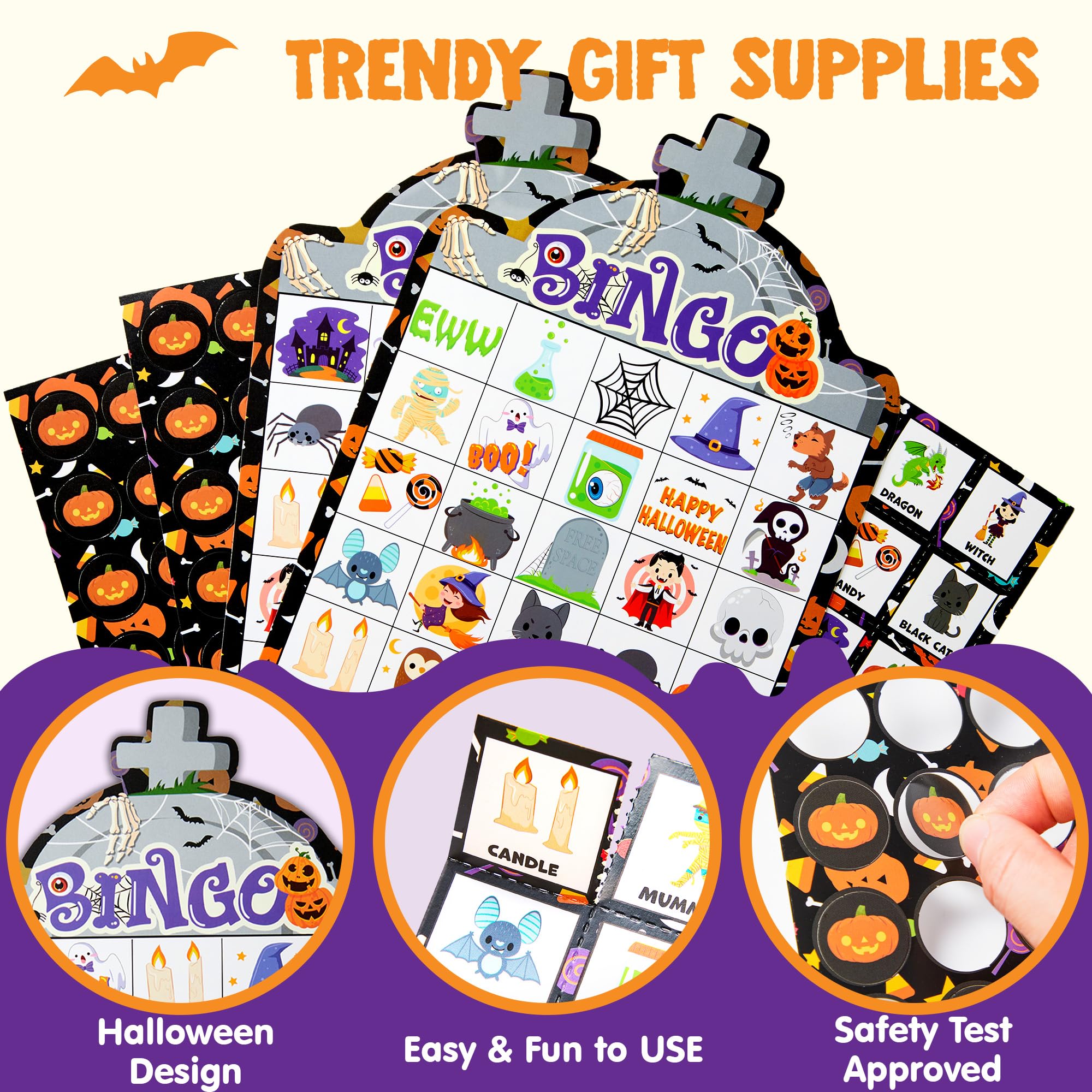 Snapklik.com : 28 Players Halloween Bingo Game Cards For Kids ...