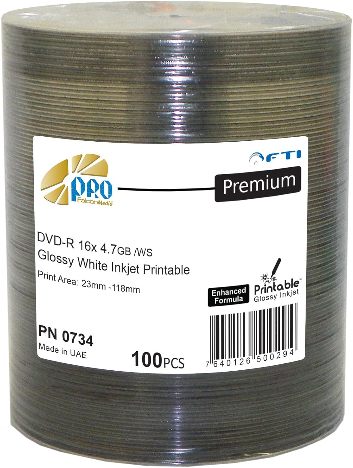 High Quality Printable Blank DVDs - DVD-R Falcon Glossy White Inkjet ...