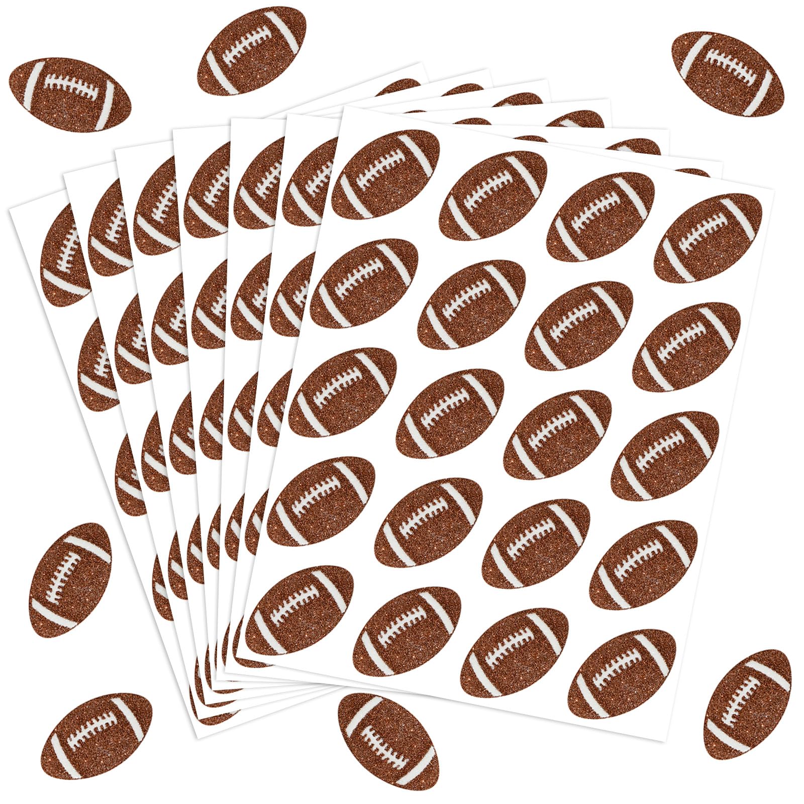 Amazon.com: JarThenaAMCS 500Pcs Glitter Football Sticker White Brown ...
