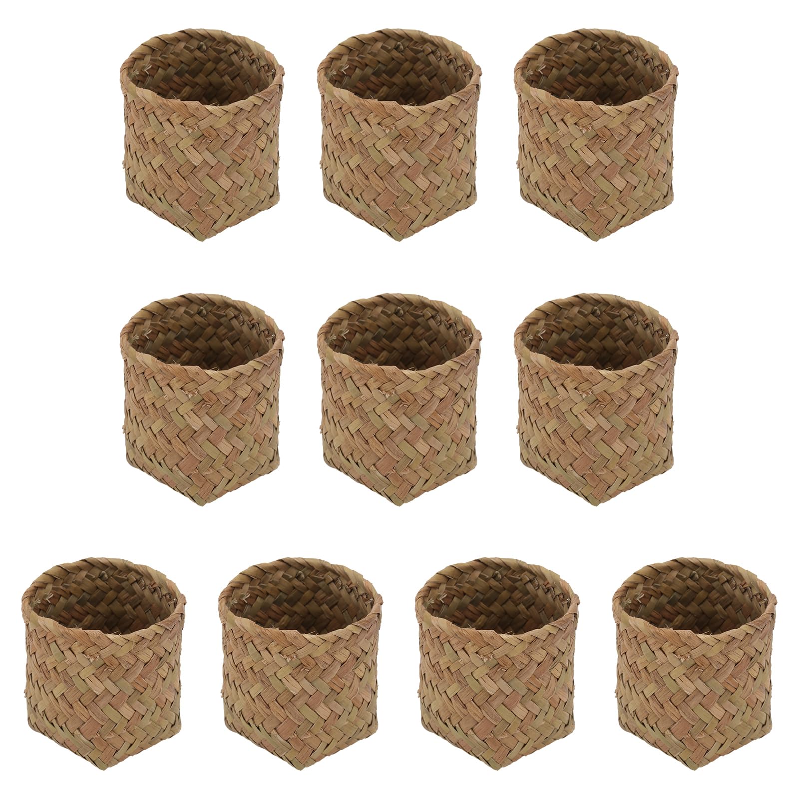 Amazon.com: Cabilock 20 Pcs Candy Box Woven Storage Baskets Rattan Mini Plant Pots Seagrass ...