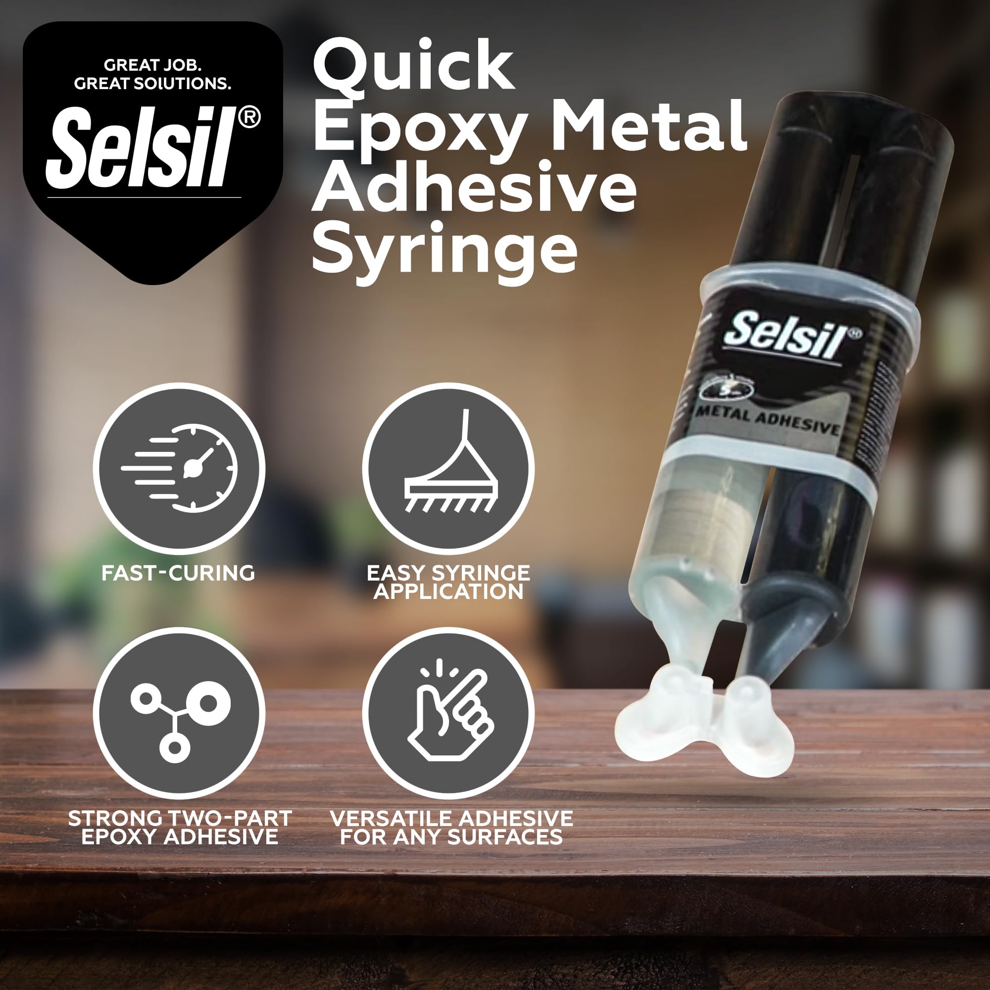 Snapklik.com : SELSIL Quick Epoxy Metal Adhesive Syringe, Strongest ...
