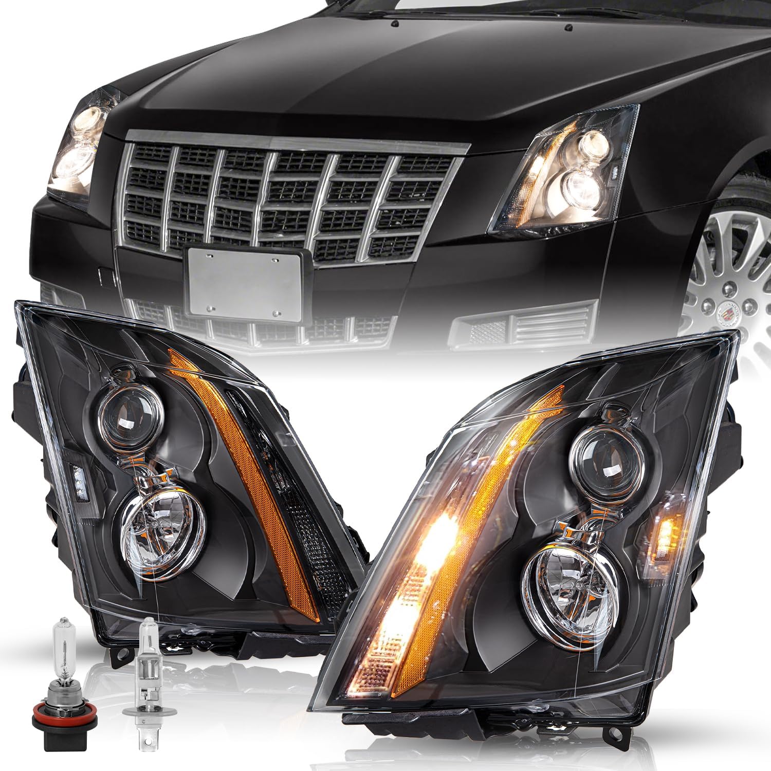 Amazon.com: Silscvtt Headlights Assembly Replacement for Cadillac STS ...