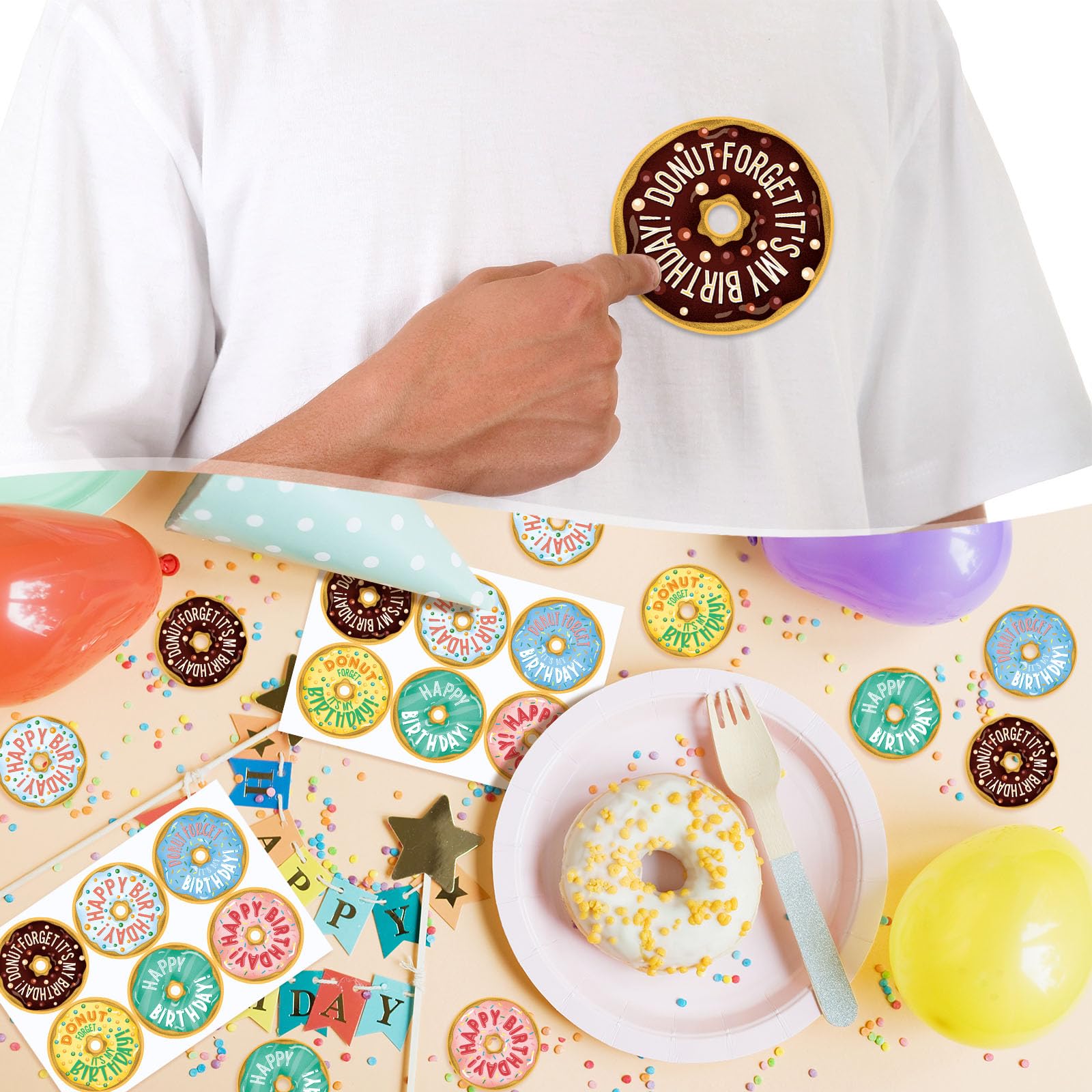 Classroom Birthday Stickers Dunzoom 60 Pcs Medieval Mod Happy Birthday ...