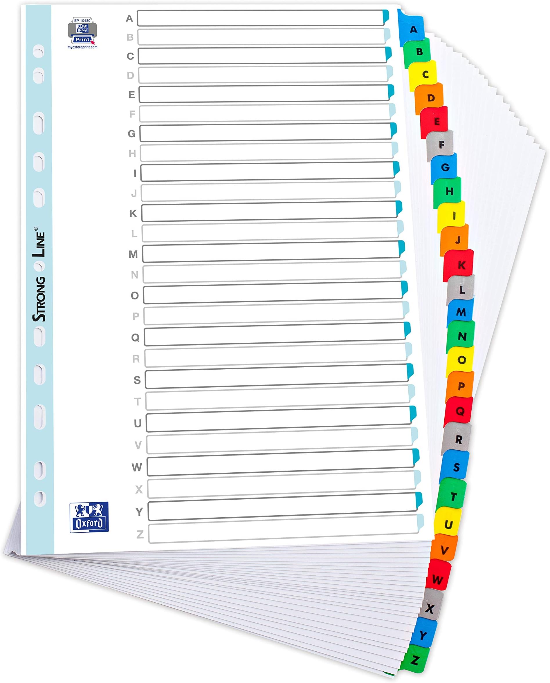 eco-eco A4 50% Recycled Set 24 A-Z Wide Index File Dividers : Amazon.co ...