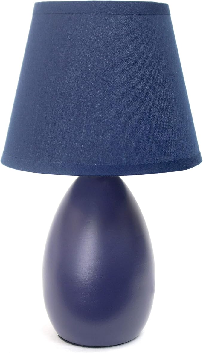 Simple Designs Oval Ceramic Table Lamp - Elegant Blue Accent