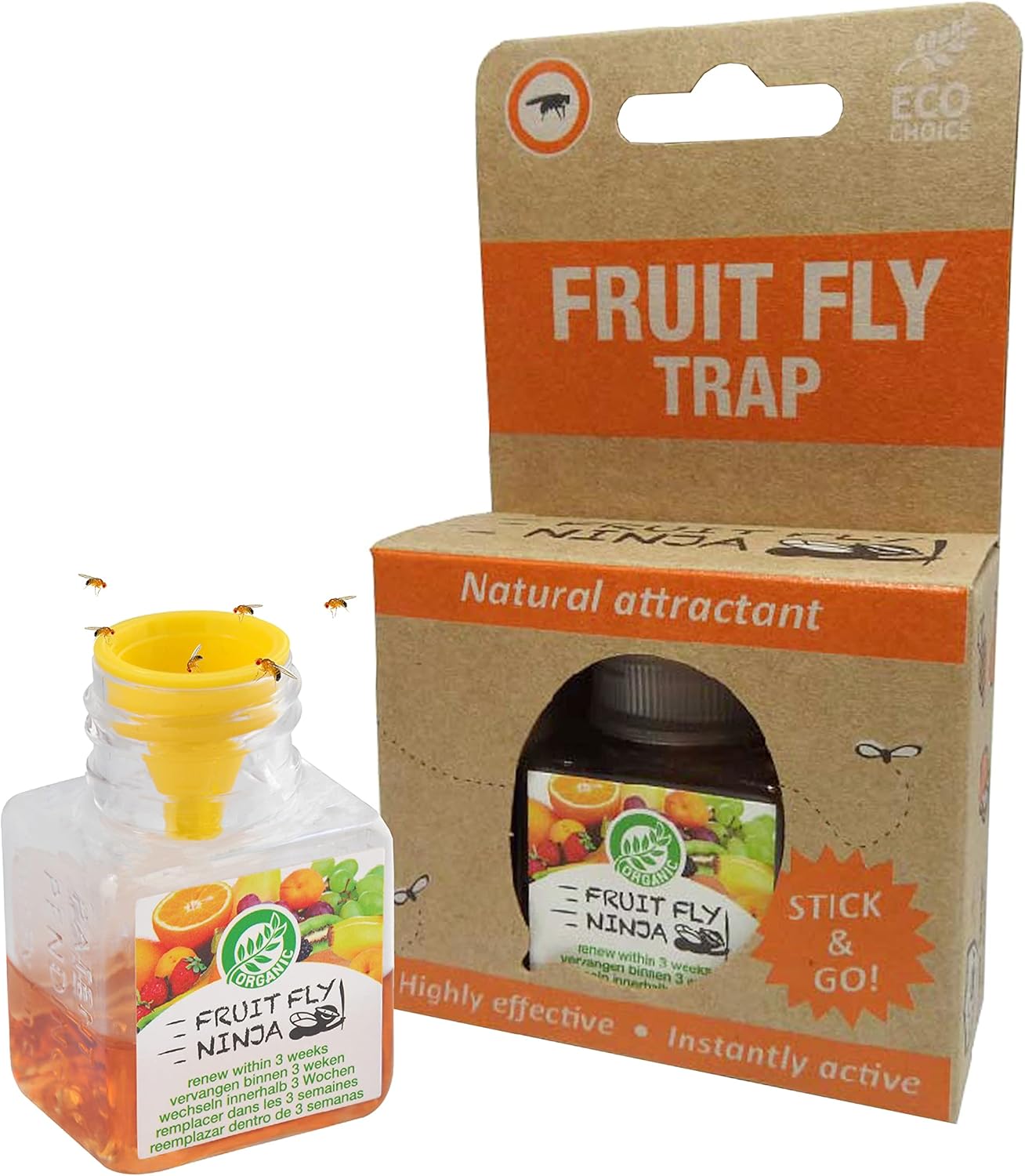 Super Ninja Fruit Fly Trap Single Pack Highly Effective Ecological ...