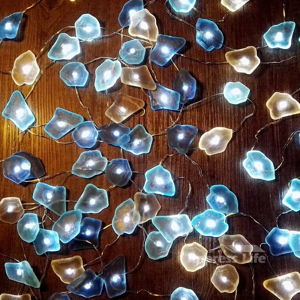 Amazon.com : Impress Life Ocean Decor String Lights, Sea Glass Festive ...