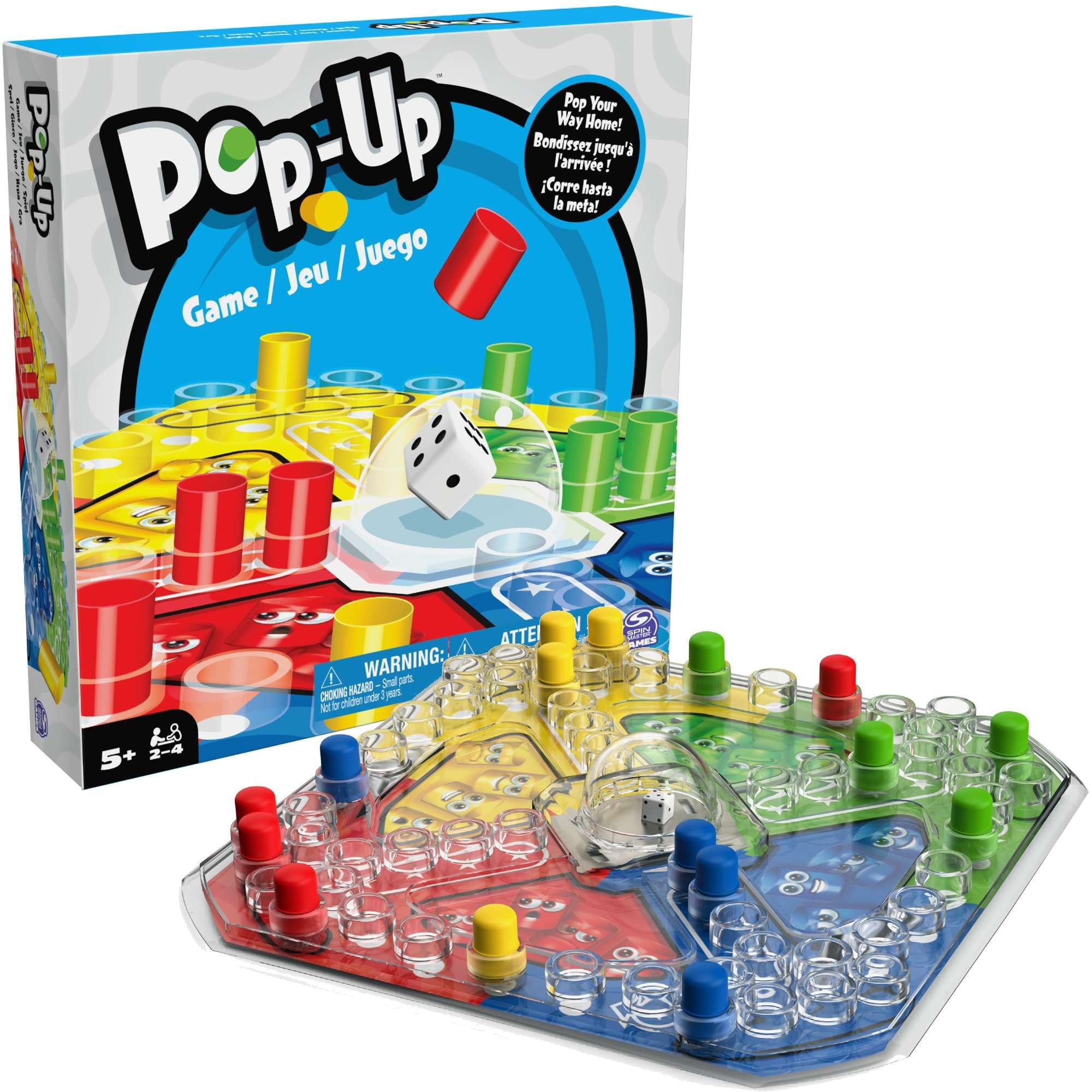 Spin Master Games, Juego Pop-Up para niños, Colorido Juego de Mesa para 2-4 Jugadores con ...