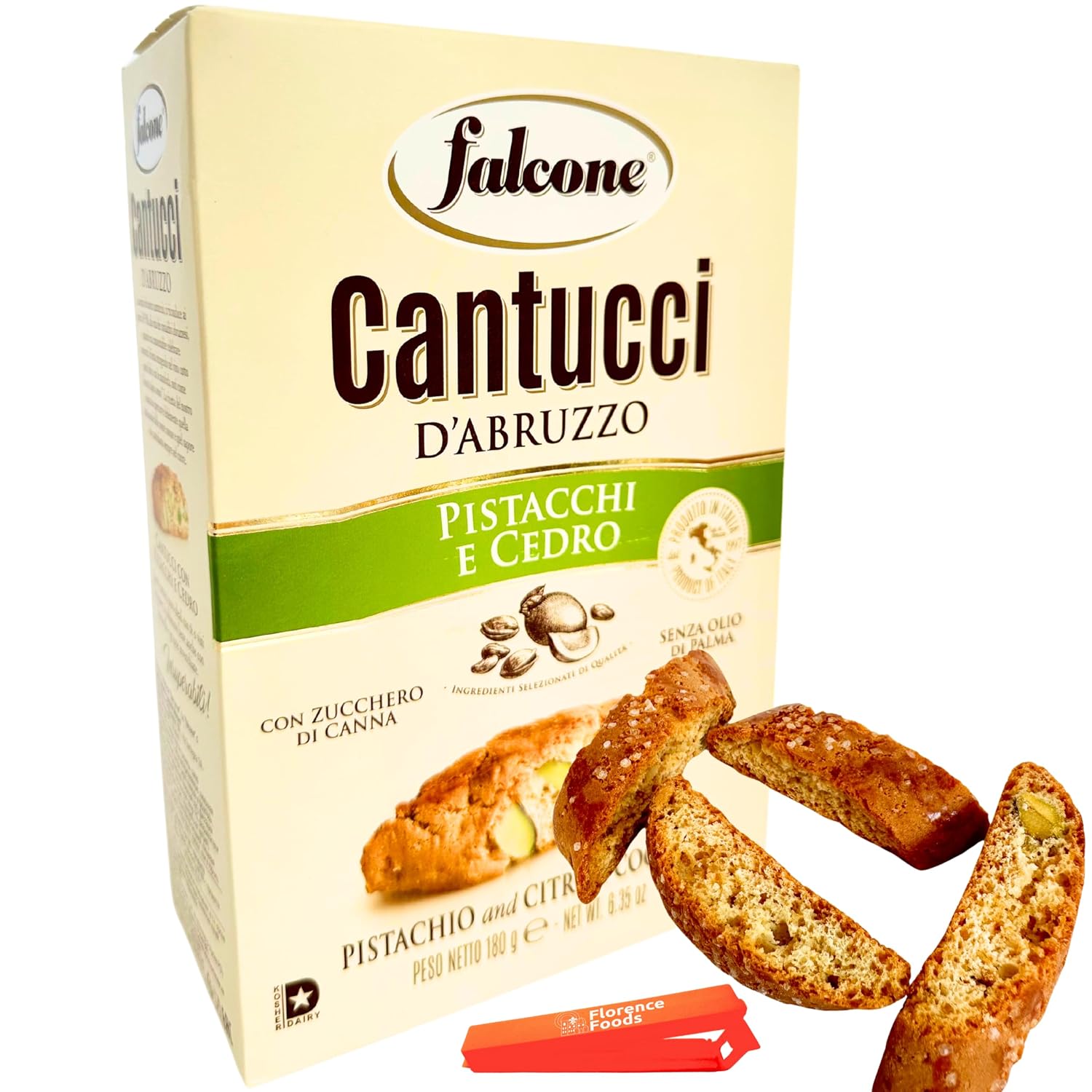 Amazon.com: Falcone Cantucci Pistachio Biscotti from Italy 6.35 oz ...