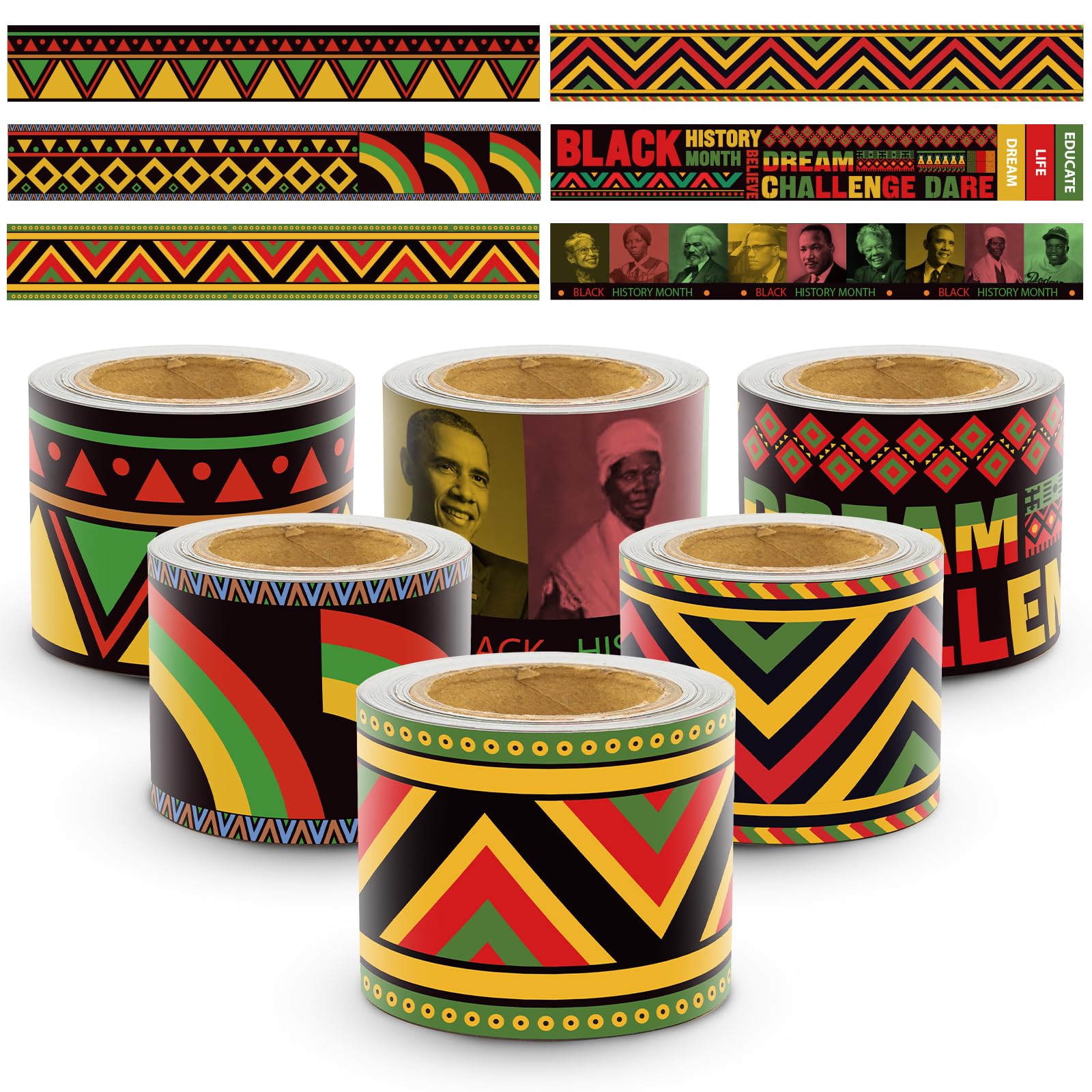 Amazon.com: EggSun 6 Rolls 206.69ft Colorful Borders for Bulletin Board ...