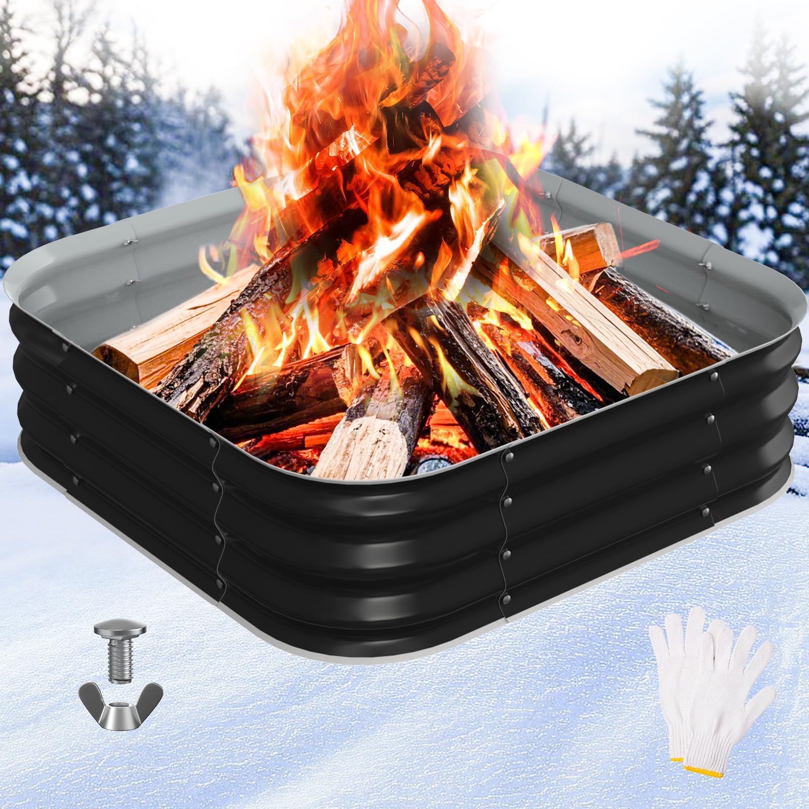 Amazon.com : Fire Pit Ring 48 Inch, Raised Height 24 Inch, Jotesnew ...