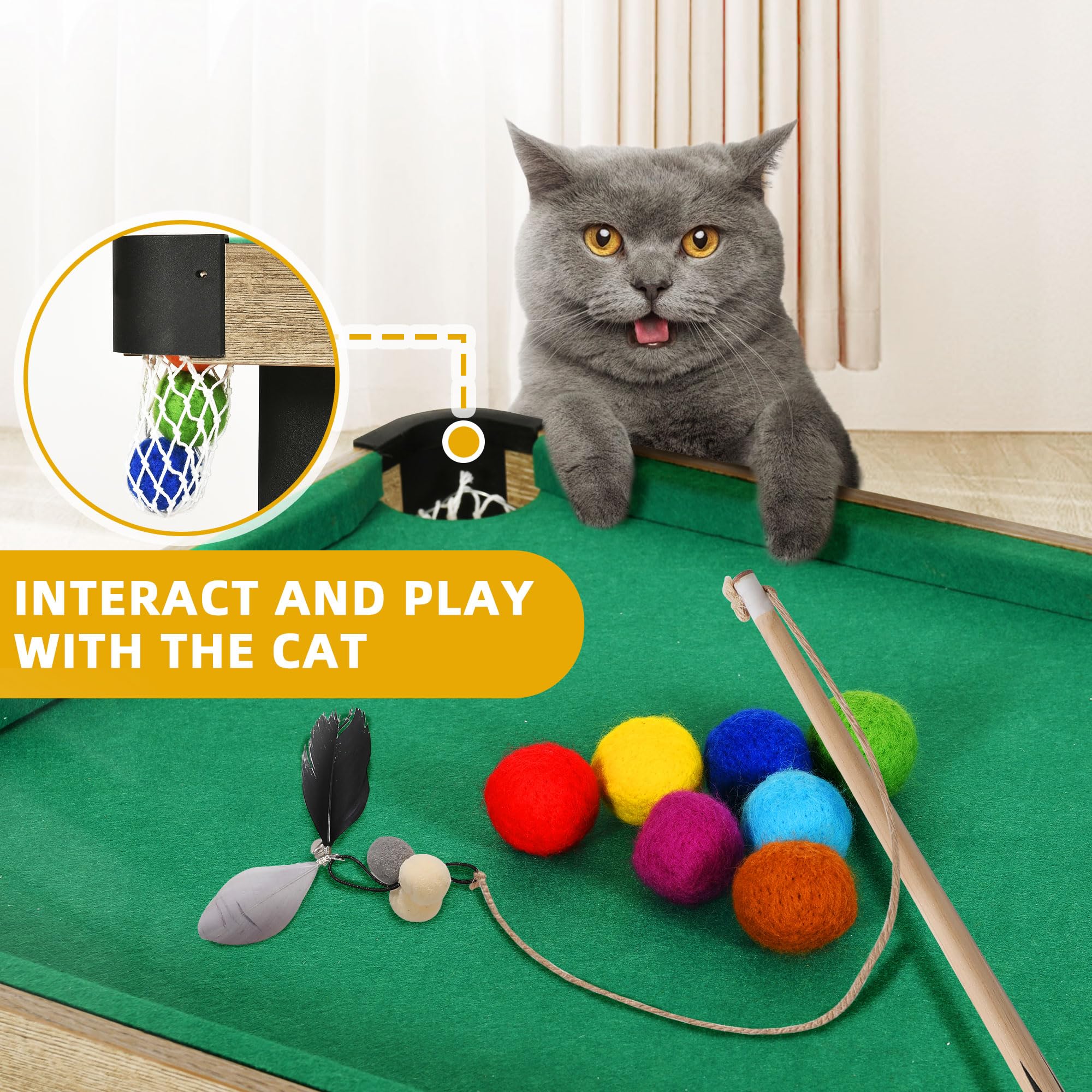 Snapklik.com : DWVO 4 In 1 Cat Toys Mini Pool Table For Cats, Litter ...