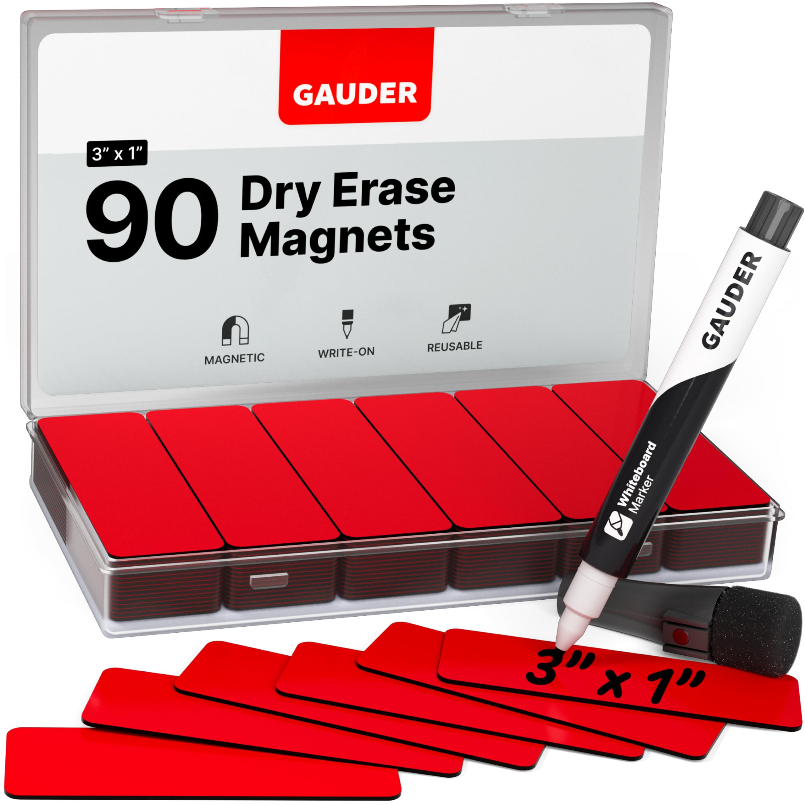 Snapklik.com : GAUDER Magnetic Dry Erase Labels 90x Magnetic Labels