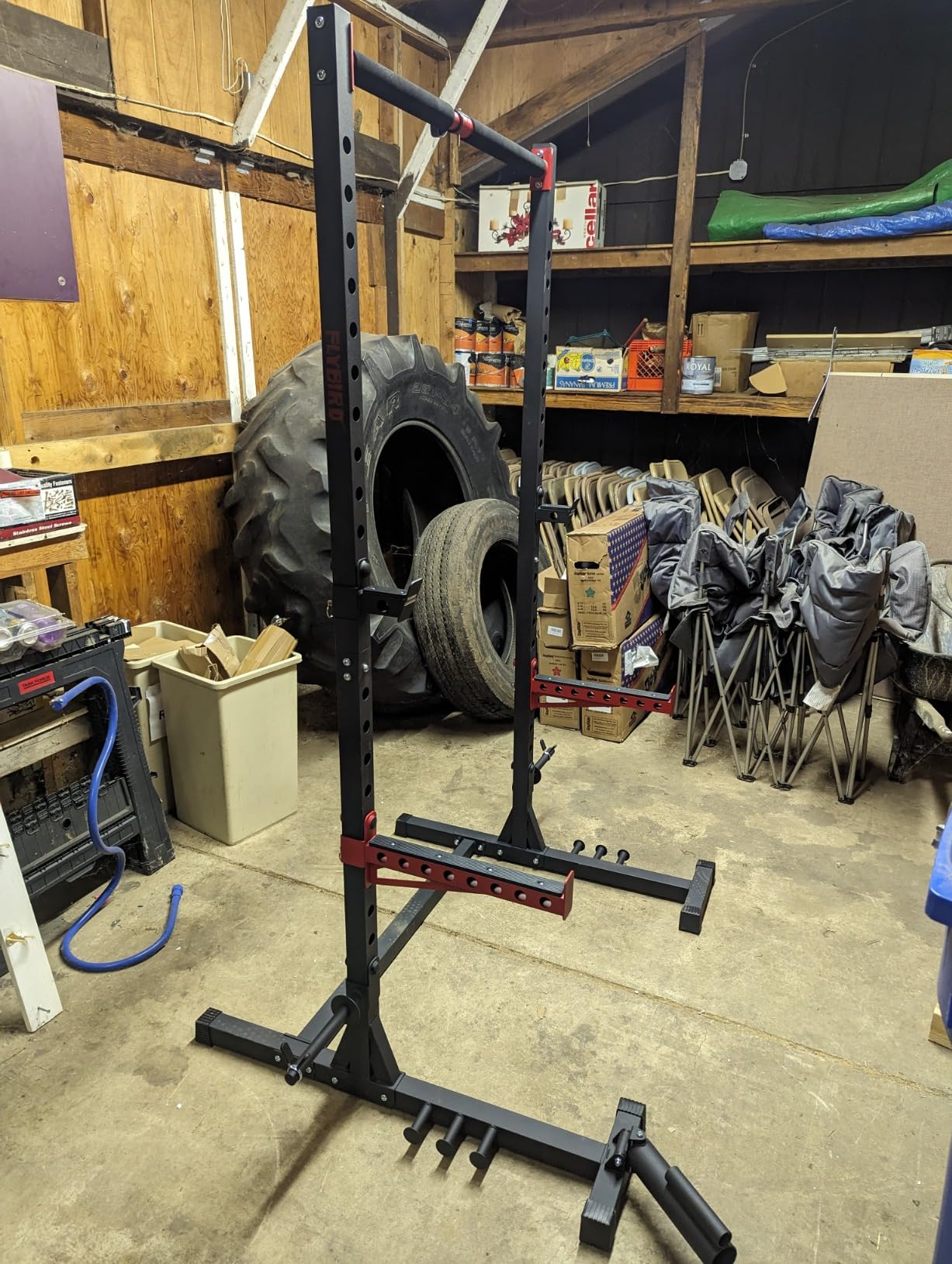$42/mo - Finance FLYBIRD Squat Rack with Pull-Up Bar, Adjustable Multi ...
