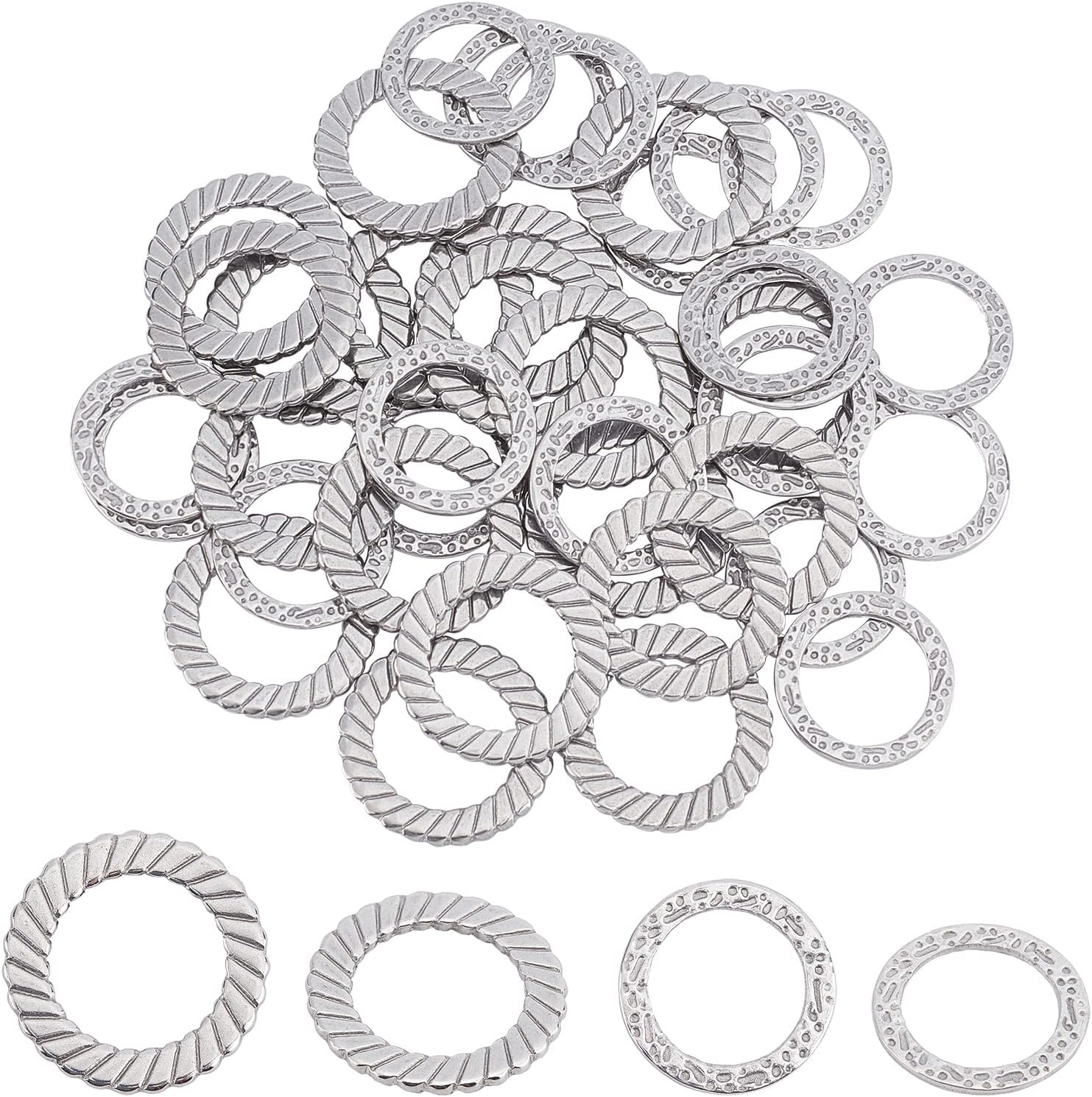 Amazon.com: UNICRAFTALE 40pcs 2 Sizes 304 Stainless Steel Connecting ...