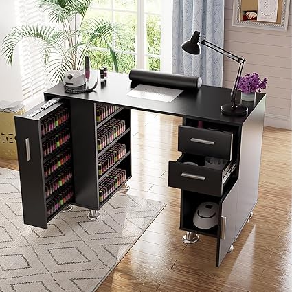 Amazon.com: Manicure Table, Nail Tech Desk with Dust Collector, Acetone ...