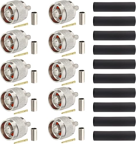 Amazon.com: RG58 N Male-Plug Crimp Connector 10PCS – Type N Connector Compatible with RG58 ...