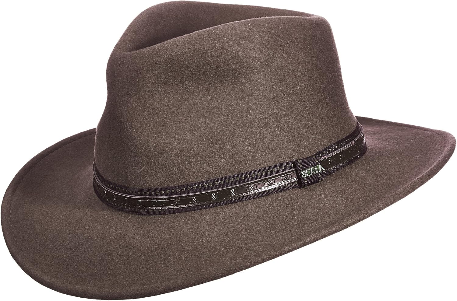 Dorfman Pacific Scala Men's Crushable Wool Outback Hat Khaki - Large at ...