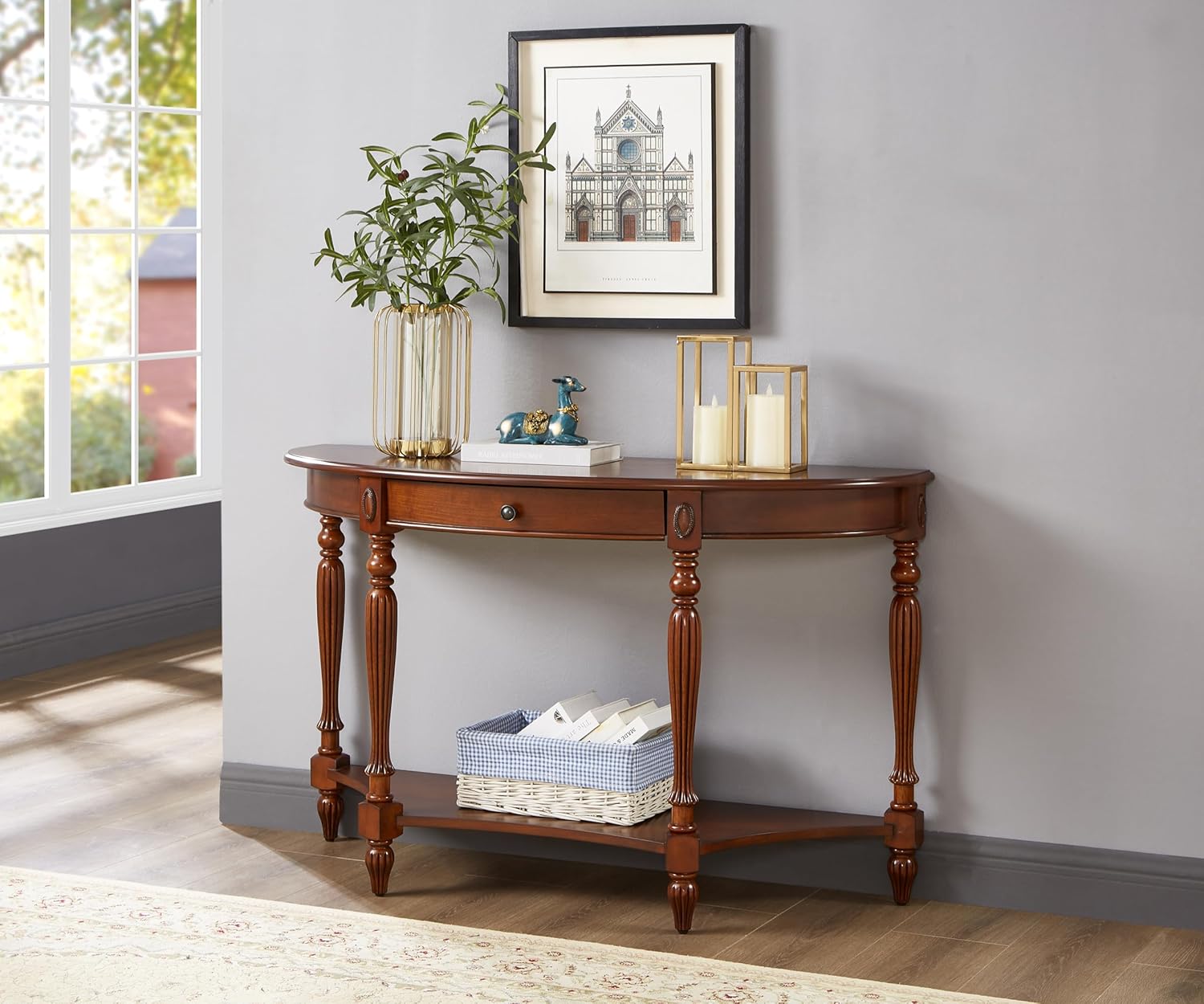 Amazon.com: Gexpusm Half Moon End Table, Living Room End Tables, Small ...