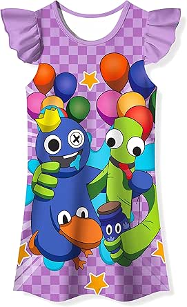 Amazon.com: Girls Rainbow Friends Costume Dress Kids Cartoon Game ...
