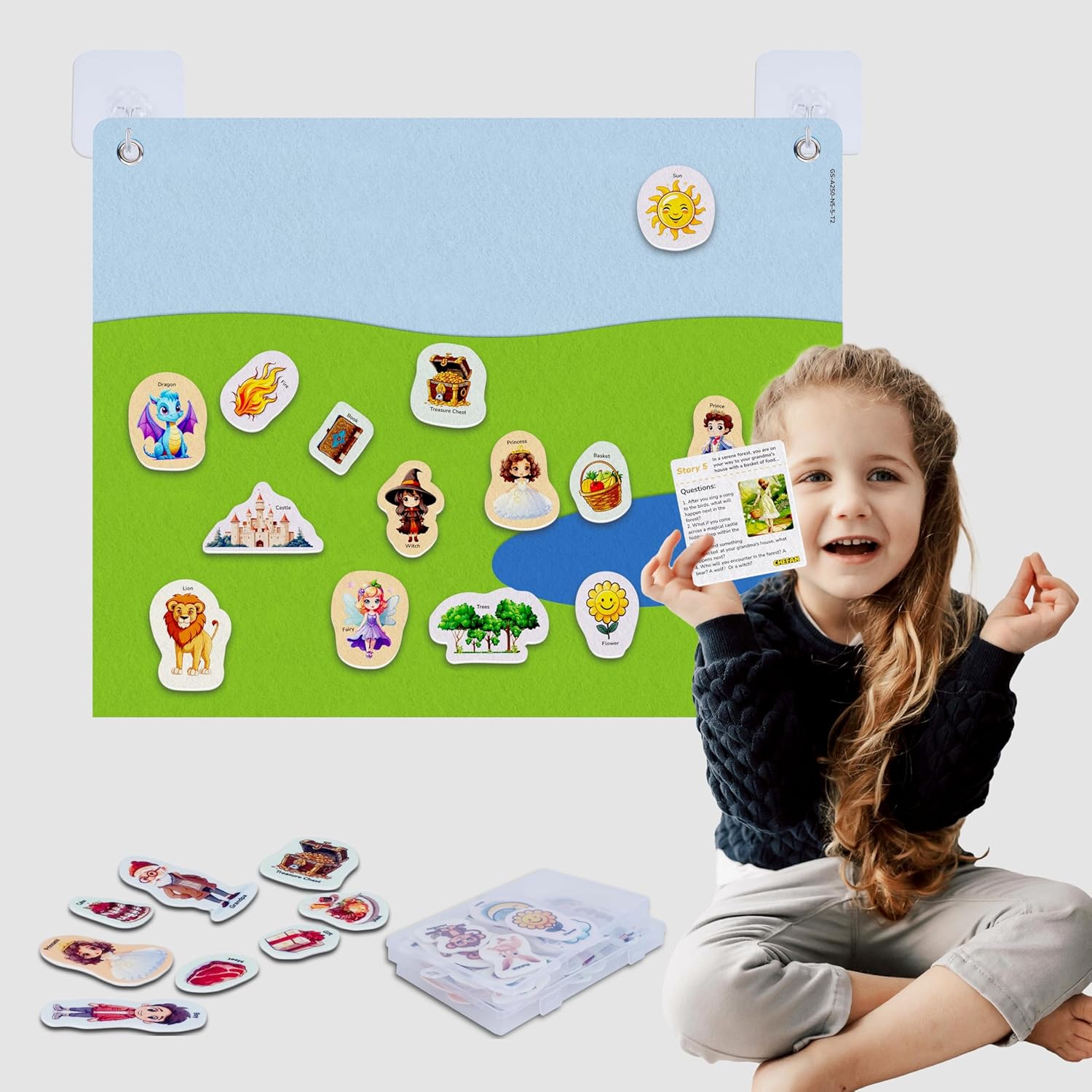 Amazon.com: CHEFAN Felt Story Board Set, Flannel Story Pieces, Felt ...