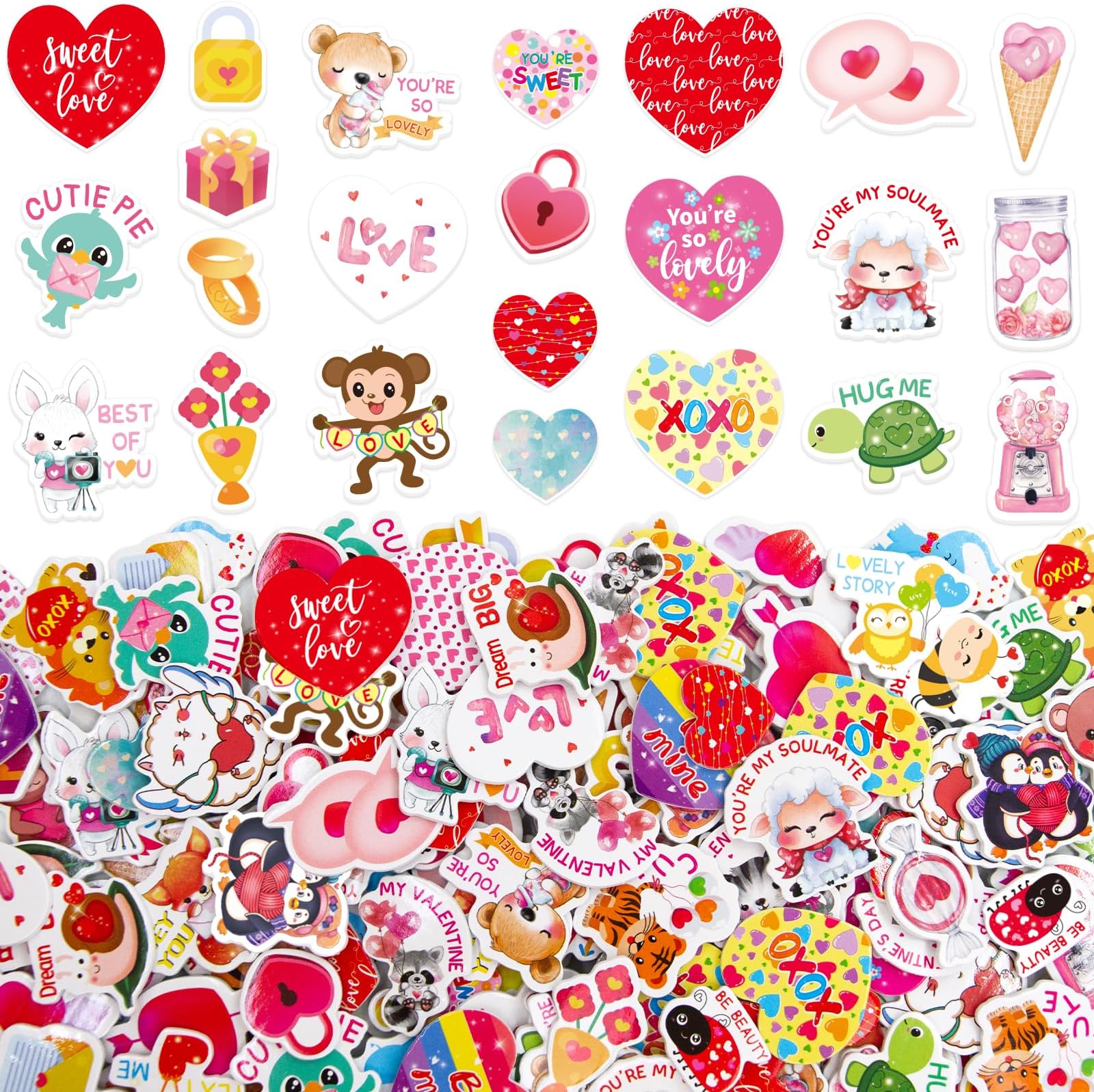 Amazon.com: Valentine's Day Foam Stickers Heart Shaped Dessert Craft ...
