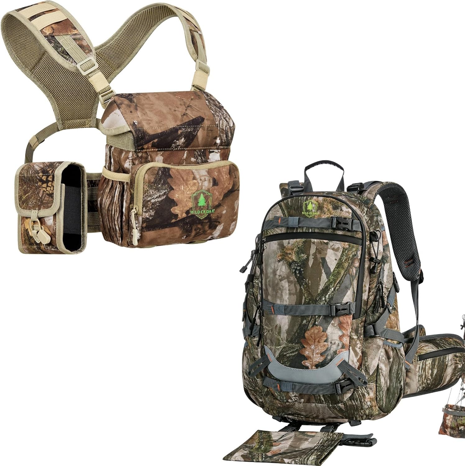 Amazon.com: Wild Cedar Binocular Harness Chest Pack + 35L Hunting ...