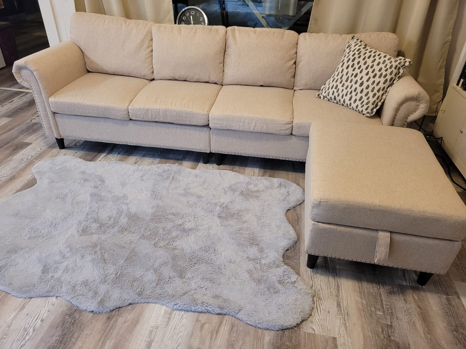 $23/mo - Finance Mjkone Convertible Sectinal Couches with Ottoman ...