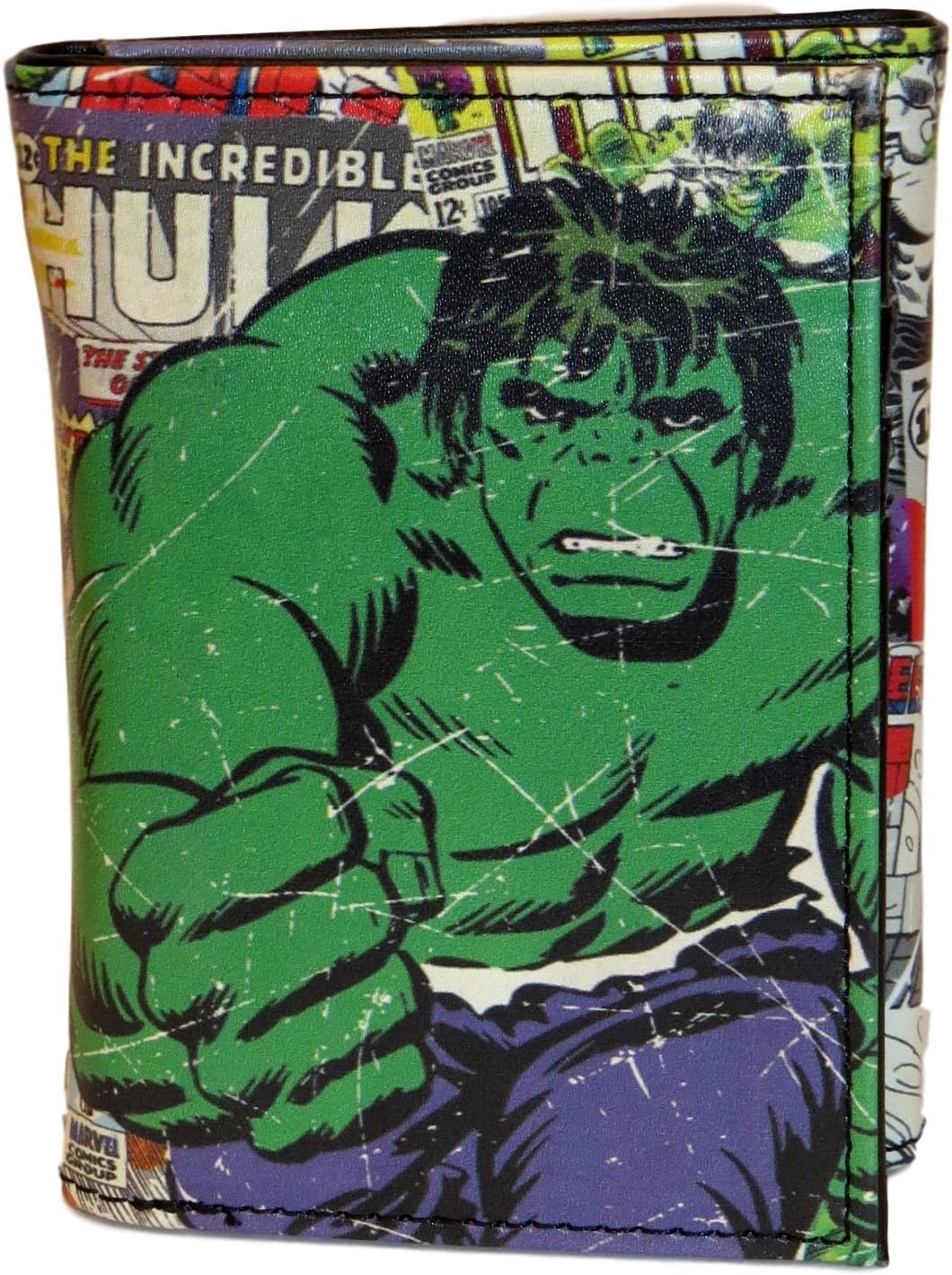 Marvel Comics Character Leather Trifold Wallet with Gift Tin Box (The ...