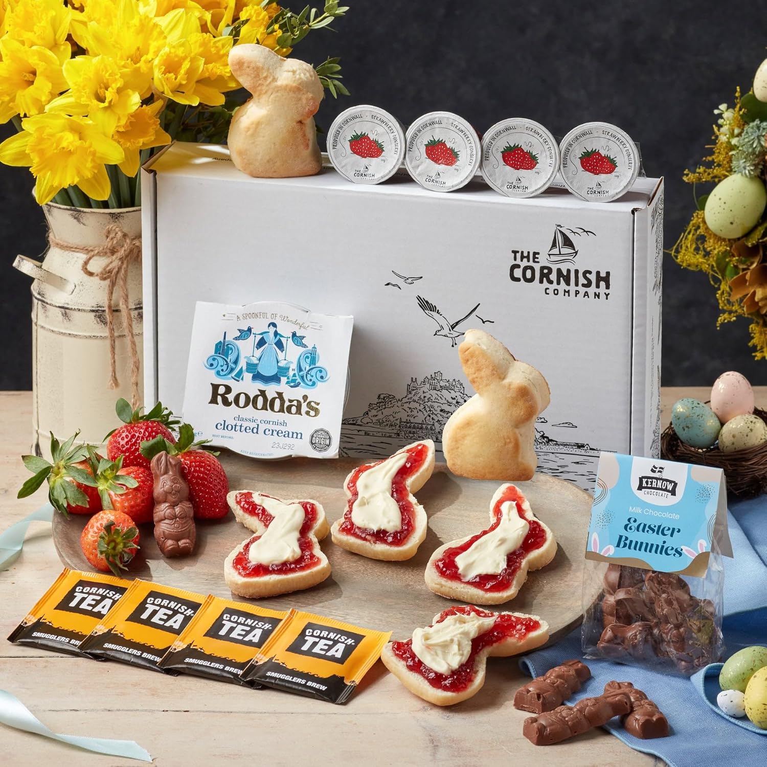 Easter Bunny Cream Tea Hamper| Treat Box | Easter Gift | : Amazon.co.uk ...