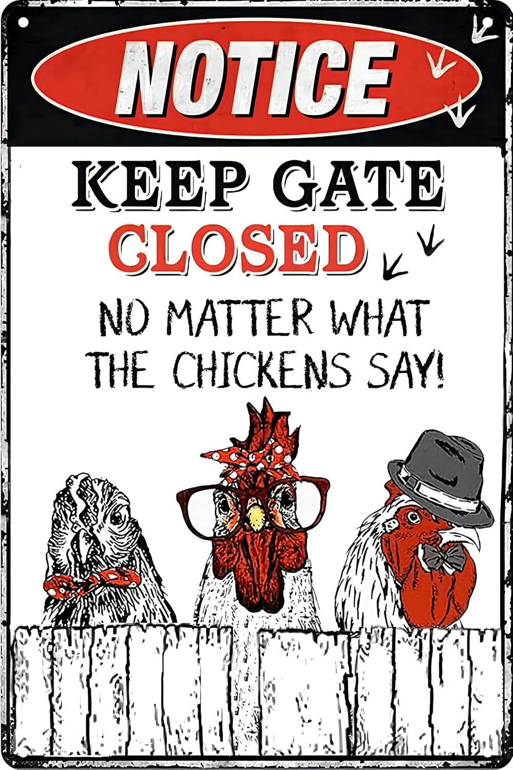 Amazon.com: Notice Chicken Coop Metal Signs-Keep Gate Closed No Matter ...