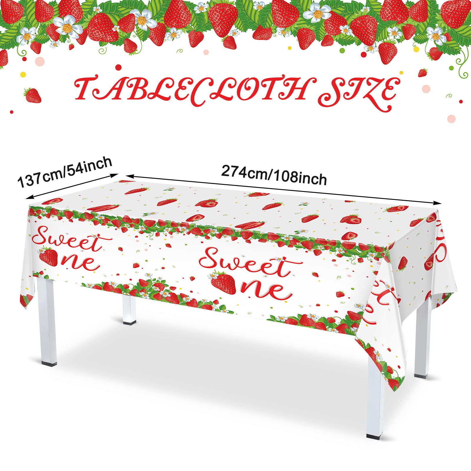 Strawberry Theme Birthday Party Tableware Set Strawberry Birthday ...