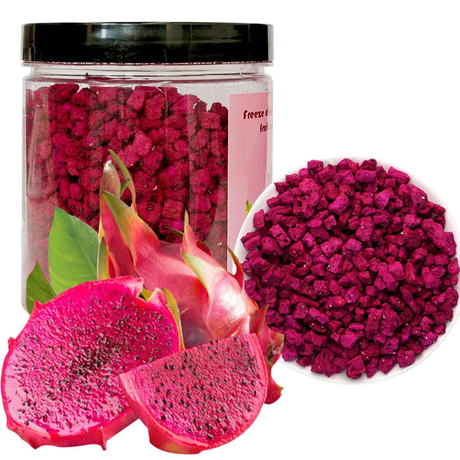 Amazon.com: SXET Freeze Dried Diced Dragon Fruit, Dried Dragonfruit Cubes, No Sugar Added ...