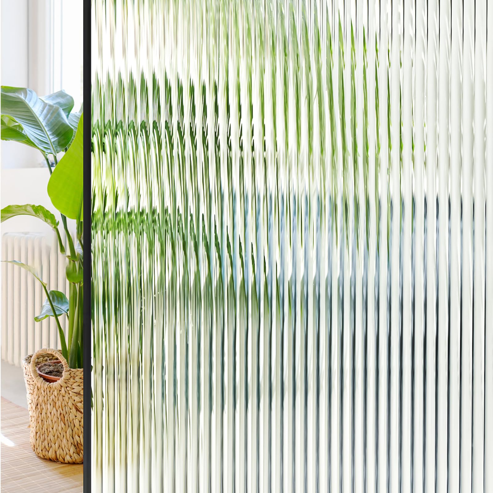 Amazon.com: Windimiley Window Privacy Film Reeded Glass Window Clings ...
