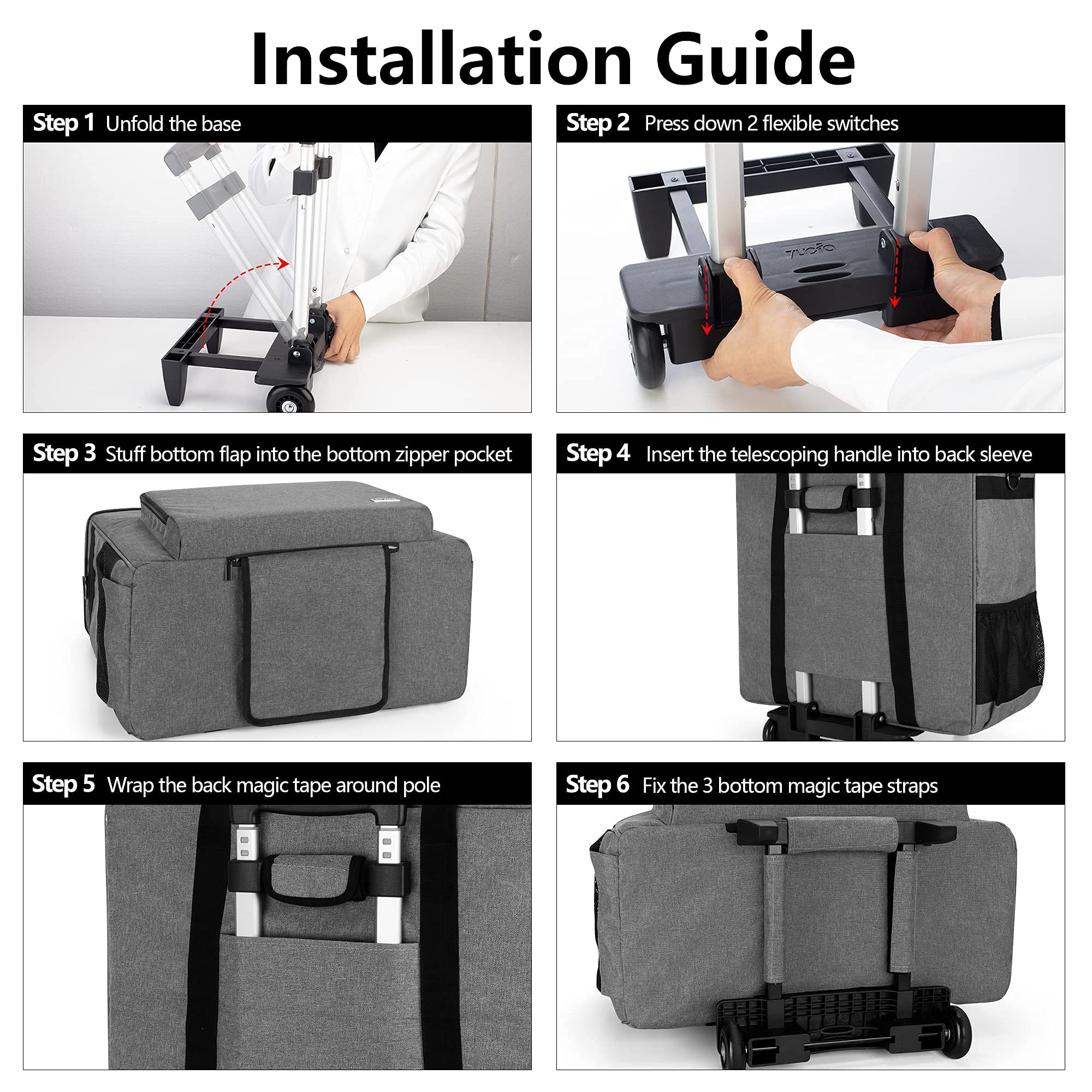Buy CURMIO Rolling Desktop Computer Carrying Case with Wheels, Double ...