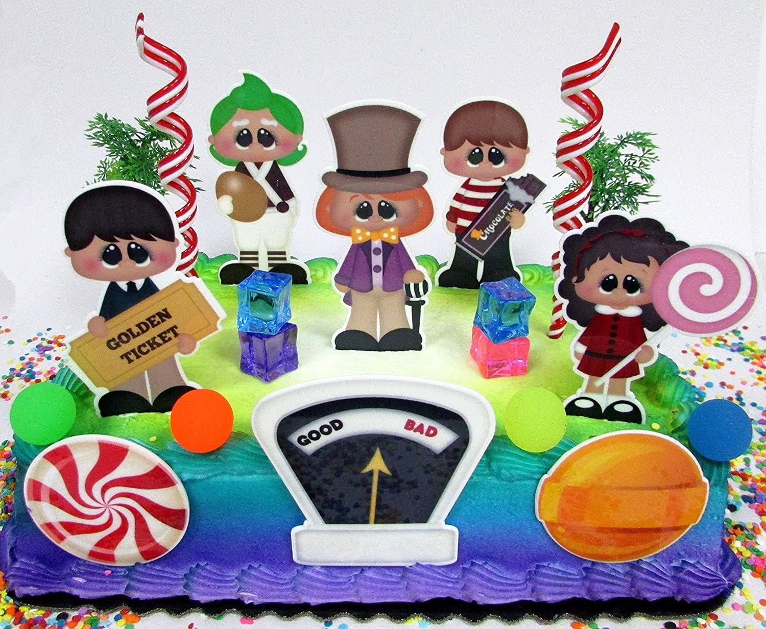 Willy Wonka and the Chocolate Factory Themed Cake Topper : Amazon.co.uk ...