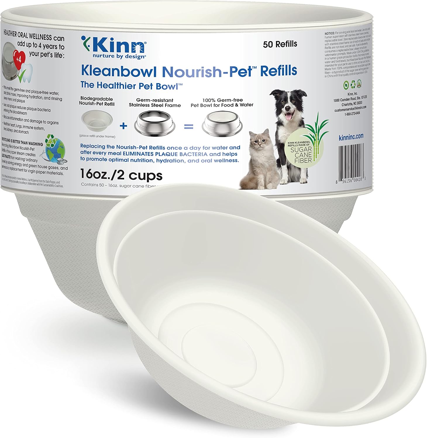 Kinn Kleanbowl Nourish Pet Refill Food & Water Bowls for Dogs & Cats ...