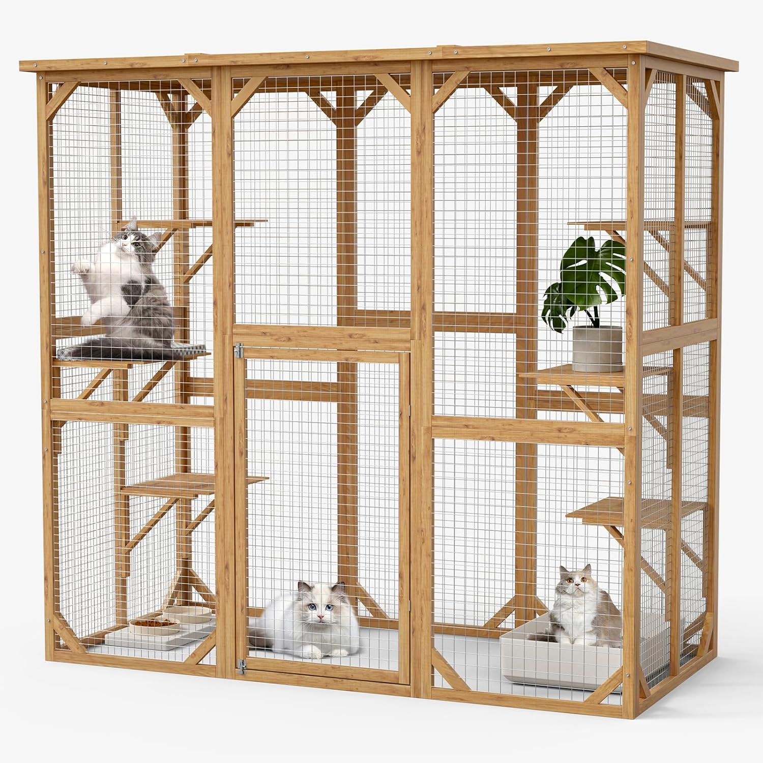 Amazon.com : Oarlike Catio Outdoor Cat Enclosure Large Cat House w ...