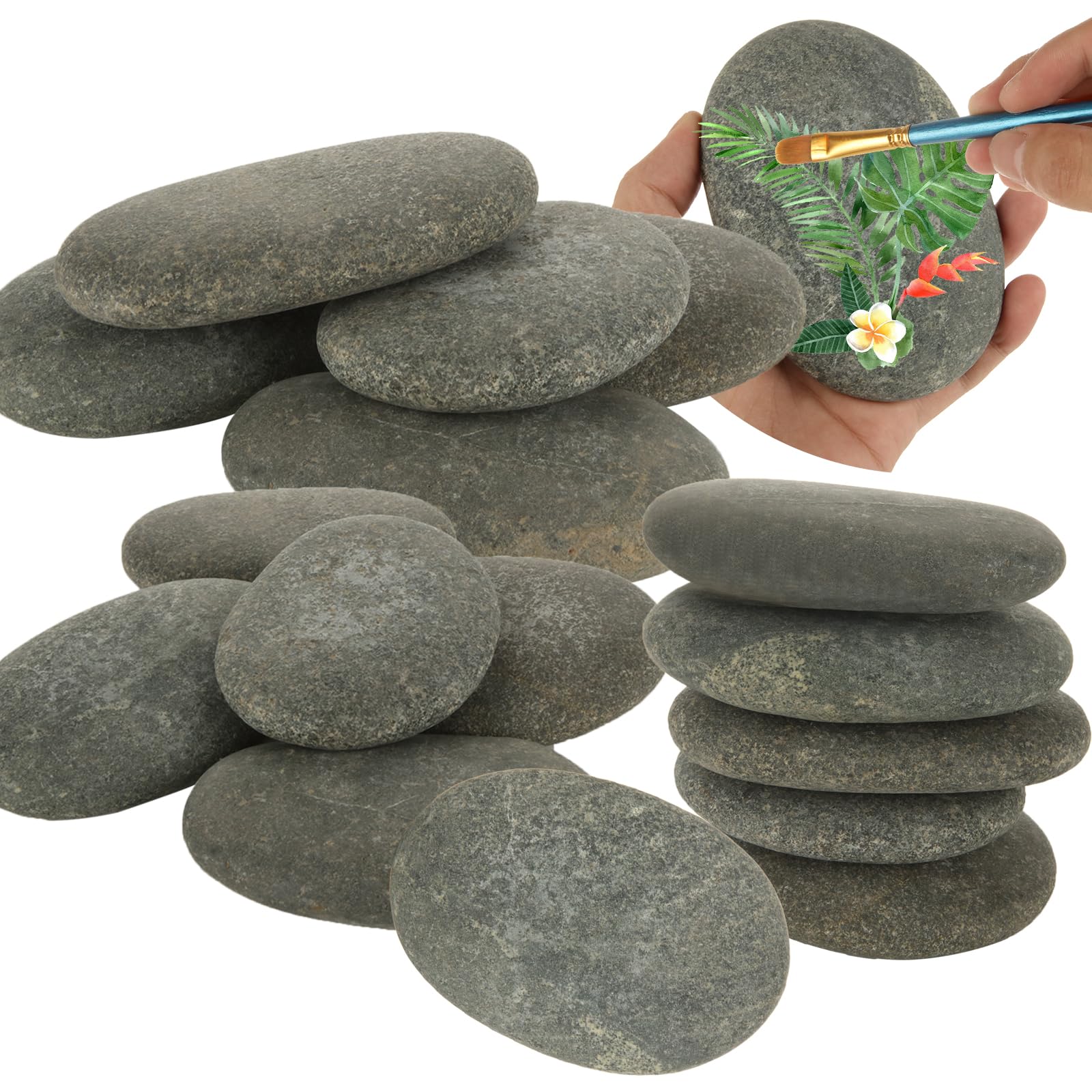 Amazon.com: CYEAH 20 Pcs Extra Large Rocks for Painting, 4-5 Inch River ...