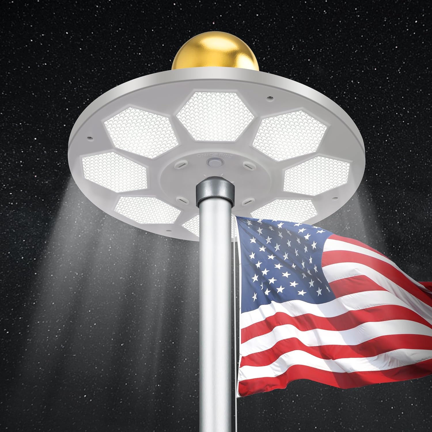 Amazon.com : Aurolit Flagpole Light Solar Powered,Auro 6 Updated Flag ...